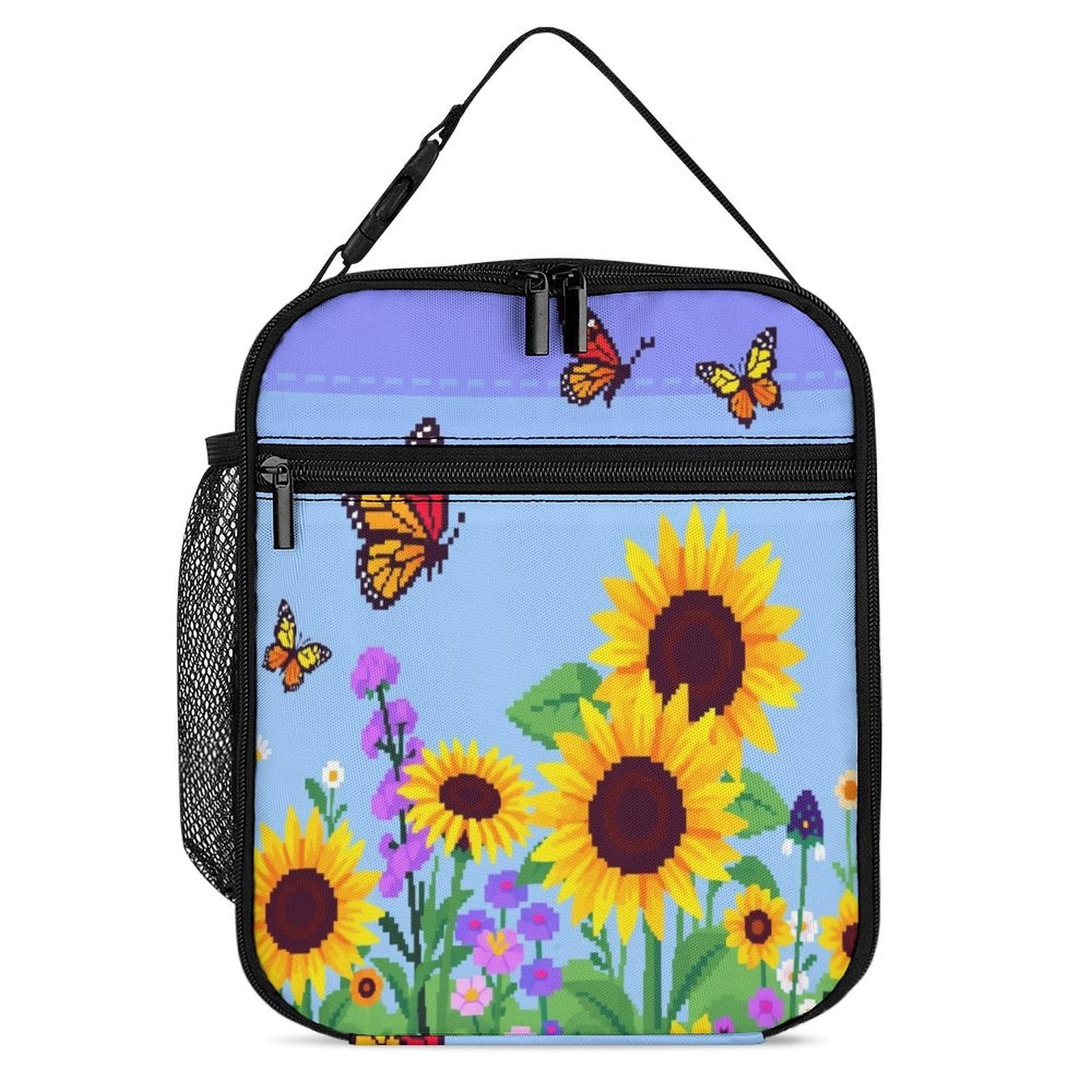 Sunny Floral Butterflies Lunch Bag Warm Insulated Lunch Box School Food ...