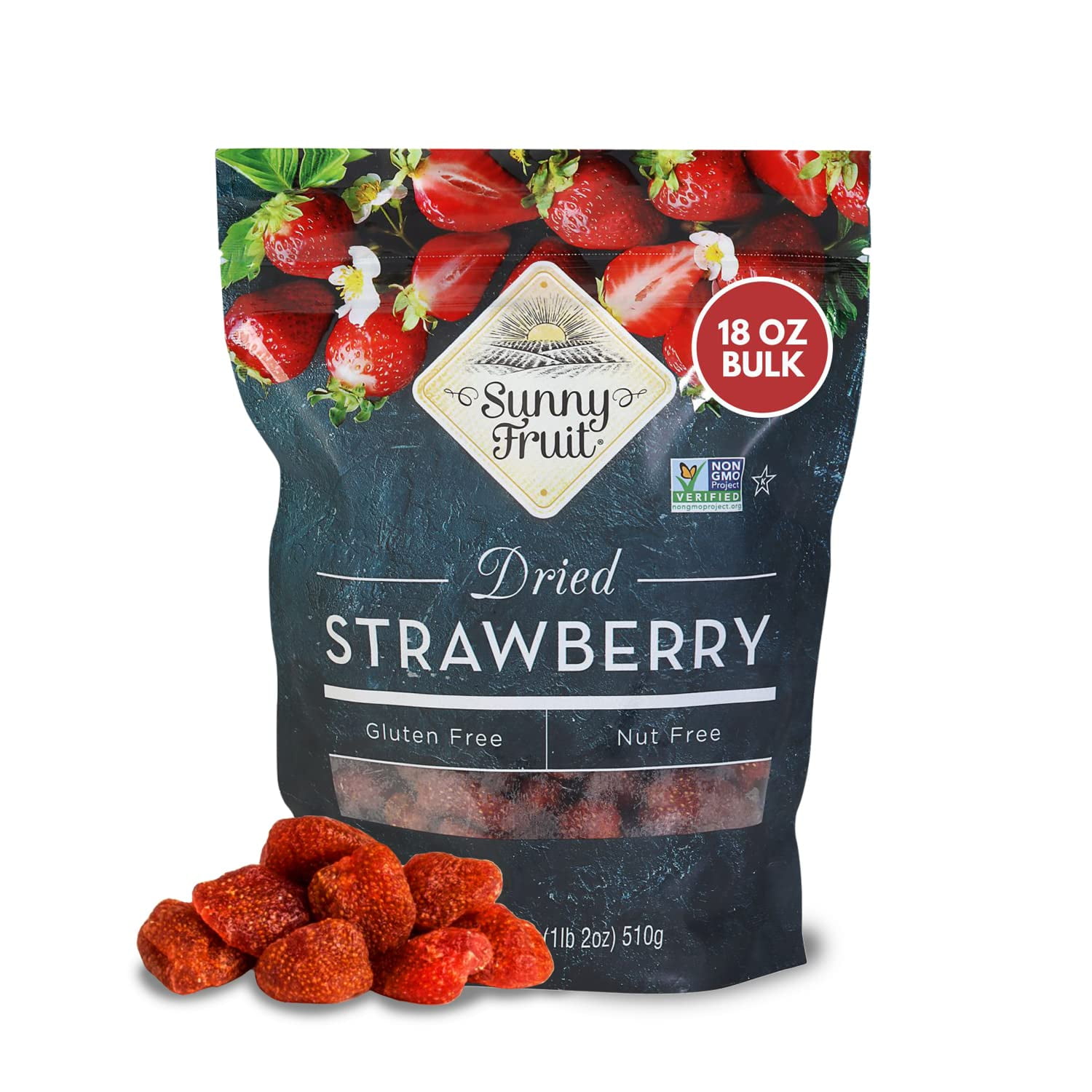 Sunny Fruit Dried Strawberries, 18 Ounce Bulk Bag | Healthy, Sweet ...
