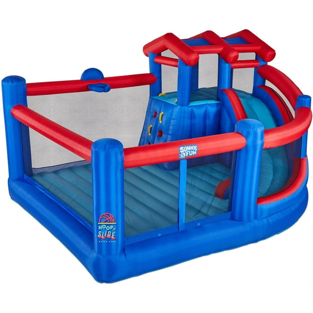 Free Shipping! Sunny & Fun Bounce House, Bouncy House for Kids Outdoor with Toddler Slide ...