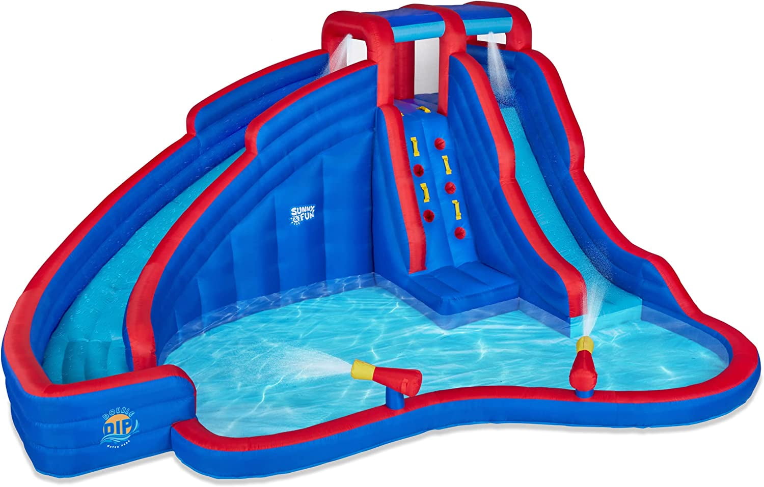 Sunny & Fun Double Dip Inflatable Water Slide Park – Heavy-Duty for ...