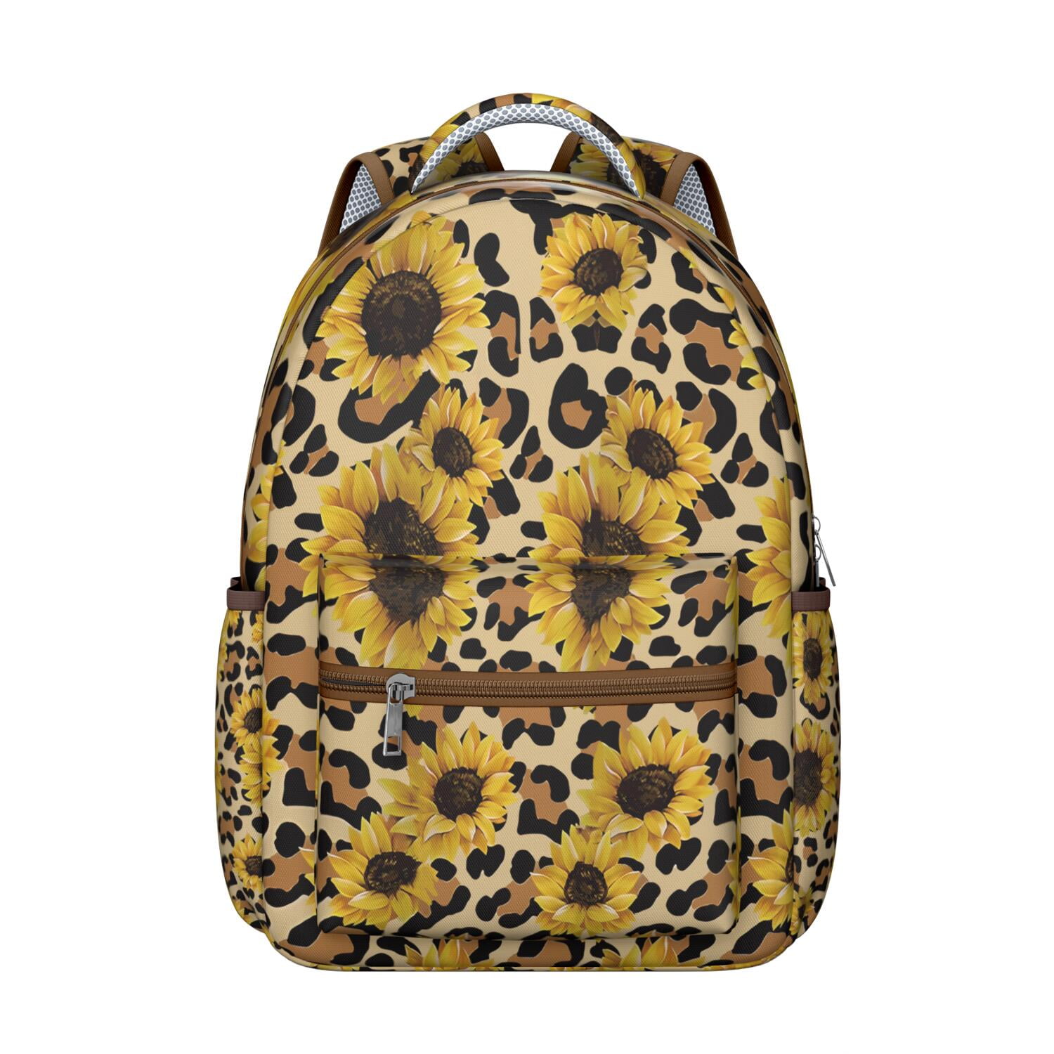 Sunny Golden Sunflower Backpack - Ergonomic Design with Breathable Mesh ...
