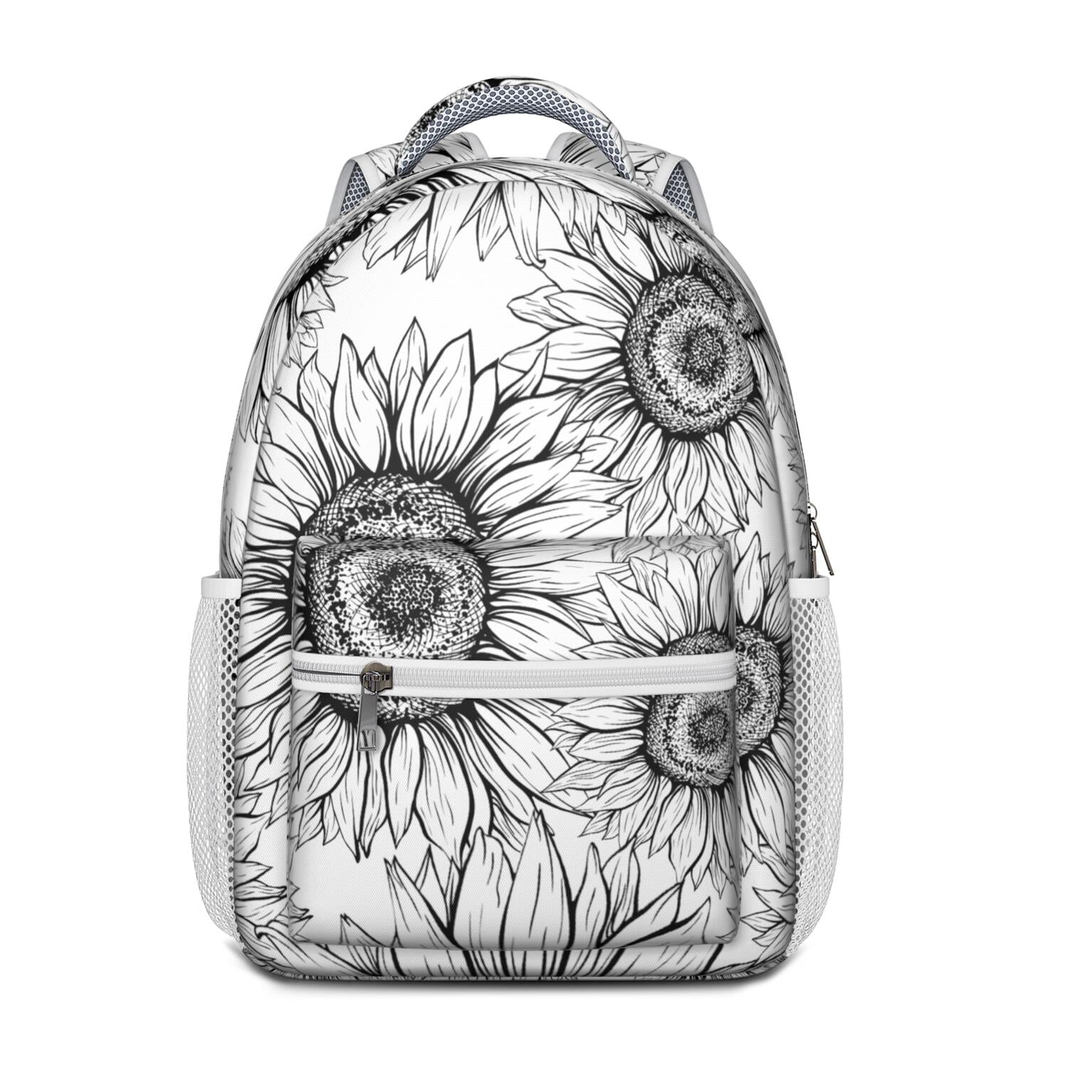 Sunny Golden Sunflower Print Backpack - Lightweight & Waterproof Student Bag with Spinal Support ...