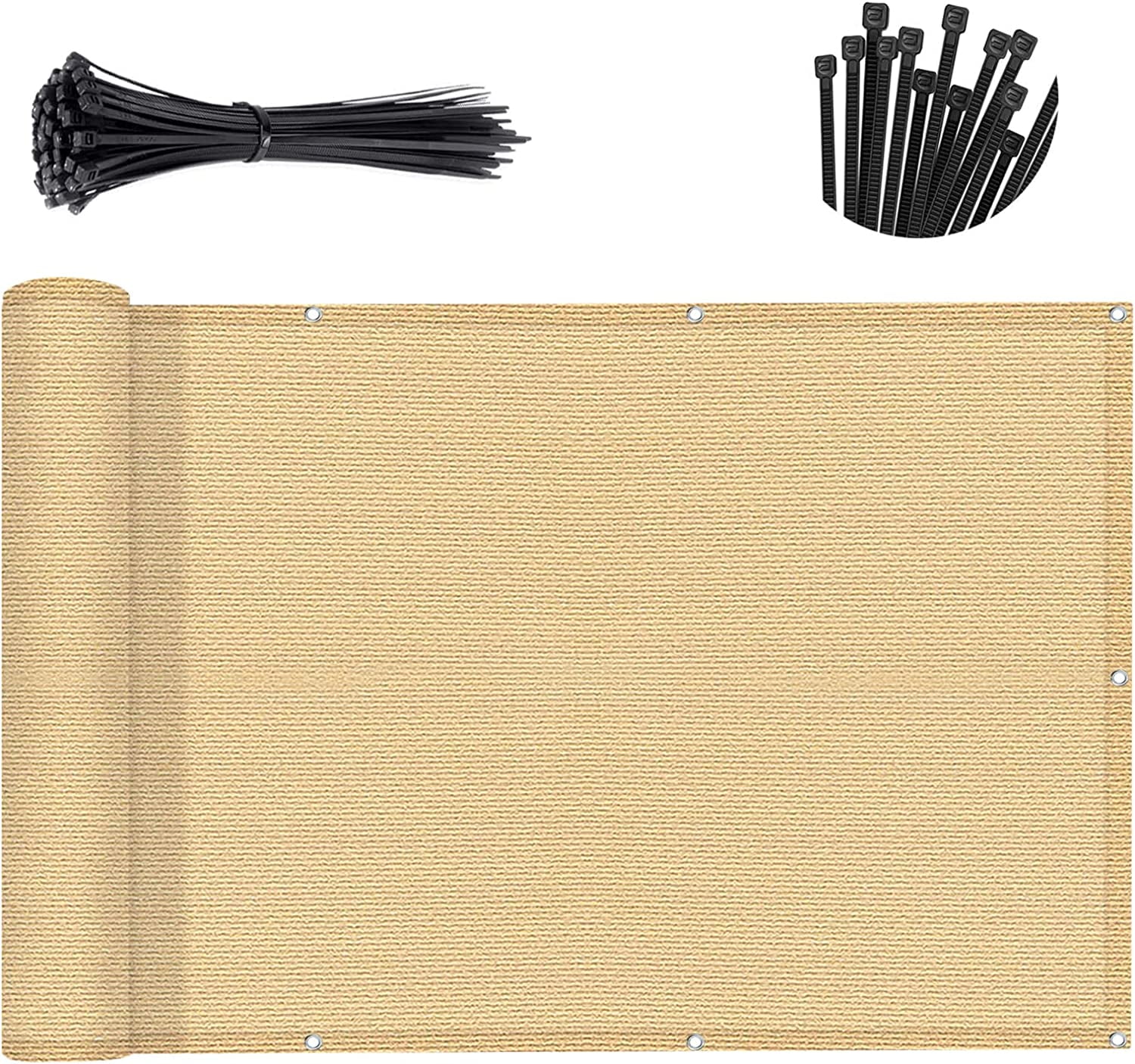 Sunny Guard Customized 3'x14' White Balcony Privacy Screen,90% Shade ...