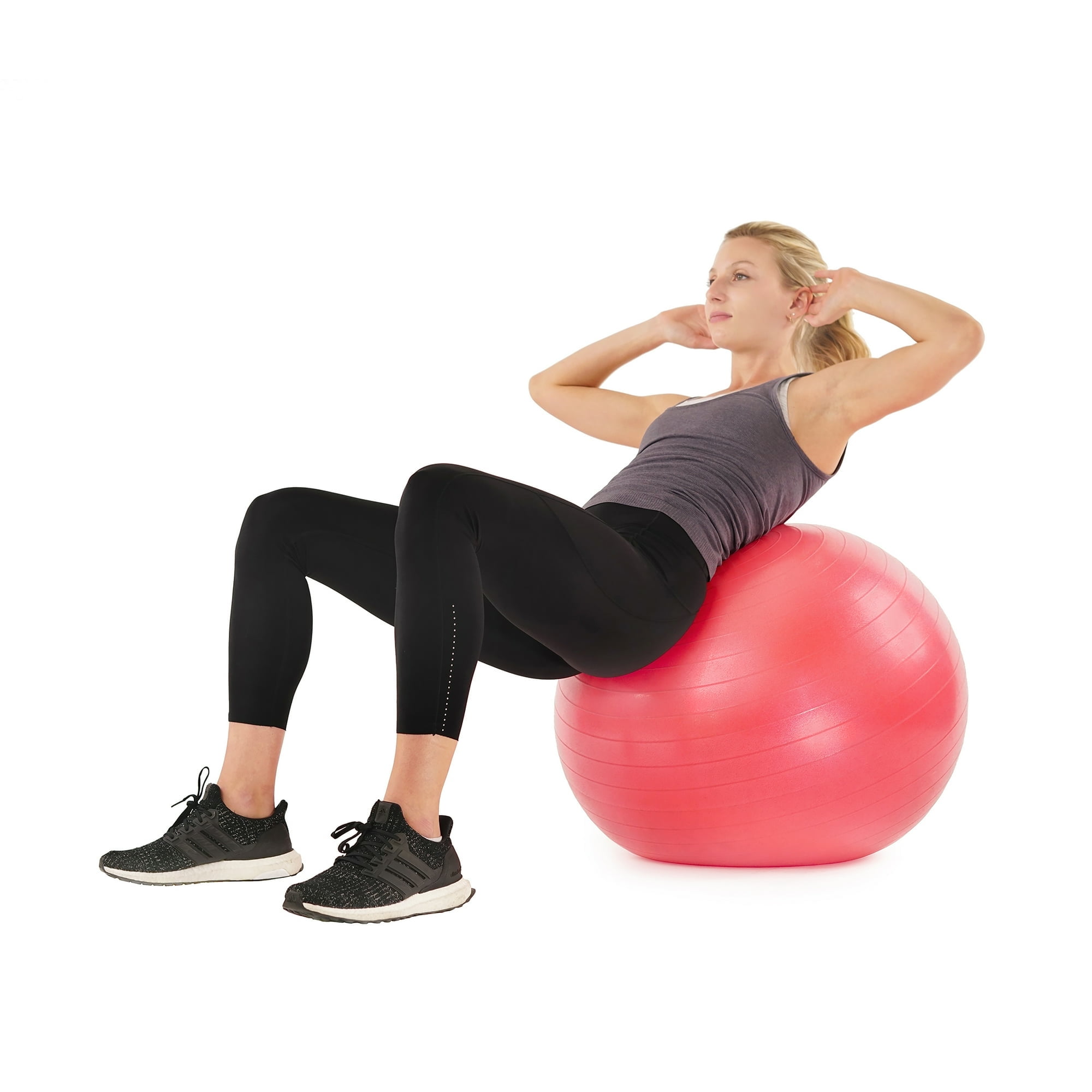 Sunny Health & Fitness 55cm, Anti-Burst Exercise Gym Ball w/ Pump for ...