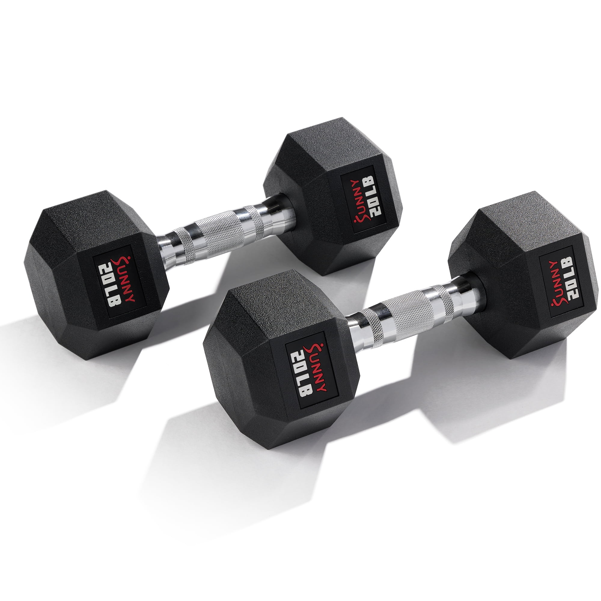 Sunny Health & Fitness Core Fit Hex Style Dumbbells 20-Pound (Pair ...