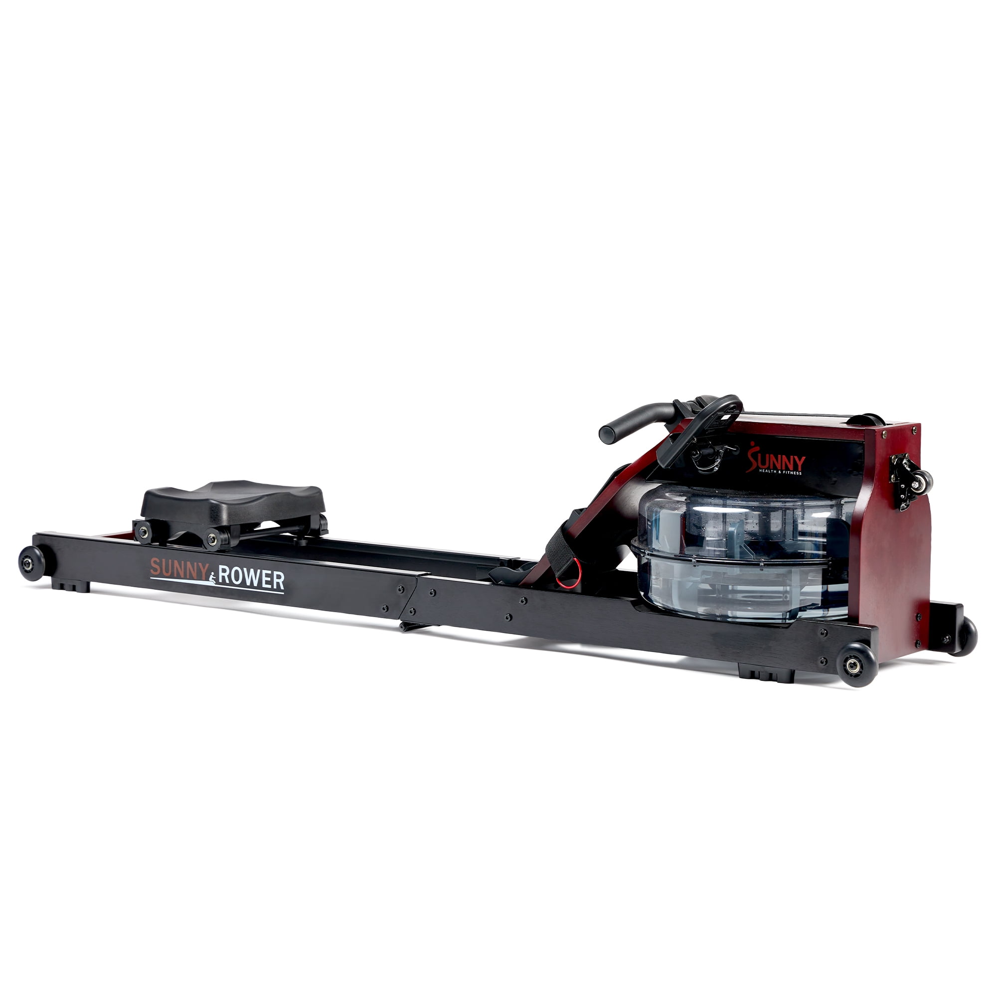 Sunny Health & Fitness Foldable Wooden Water Rower, Ergonomic Handle ...