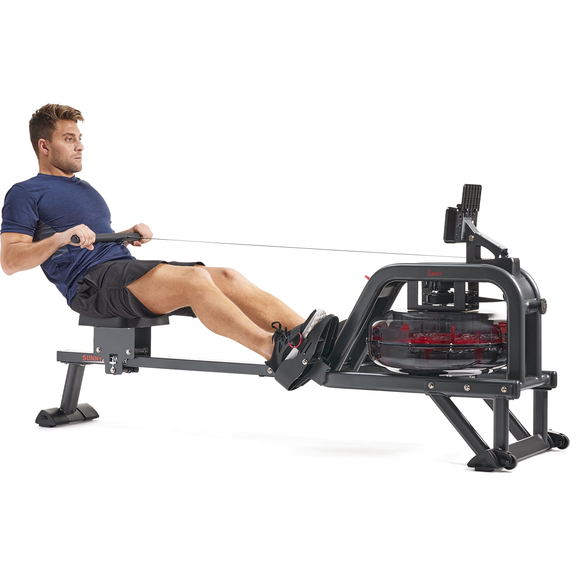 Sunny Health & Fitness Obsidian Surge 500m Smart Water Rowing Machine ...