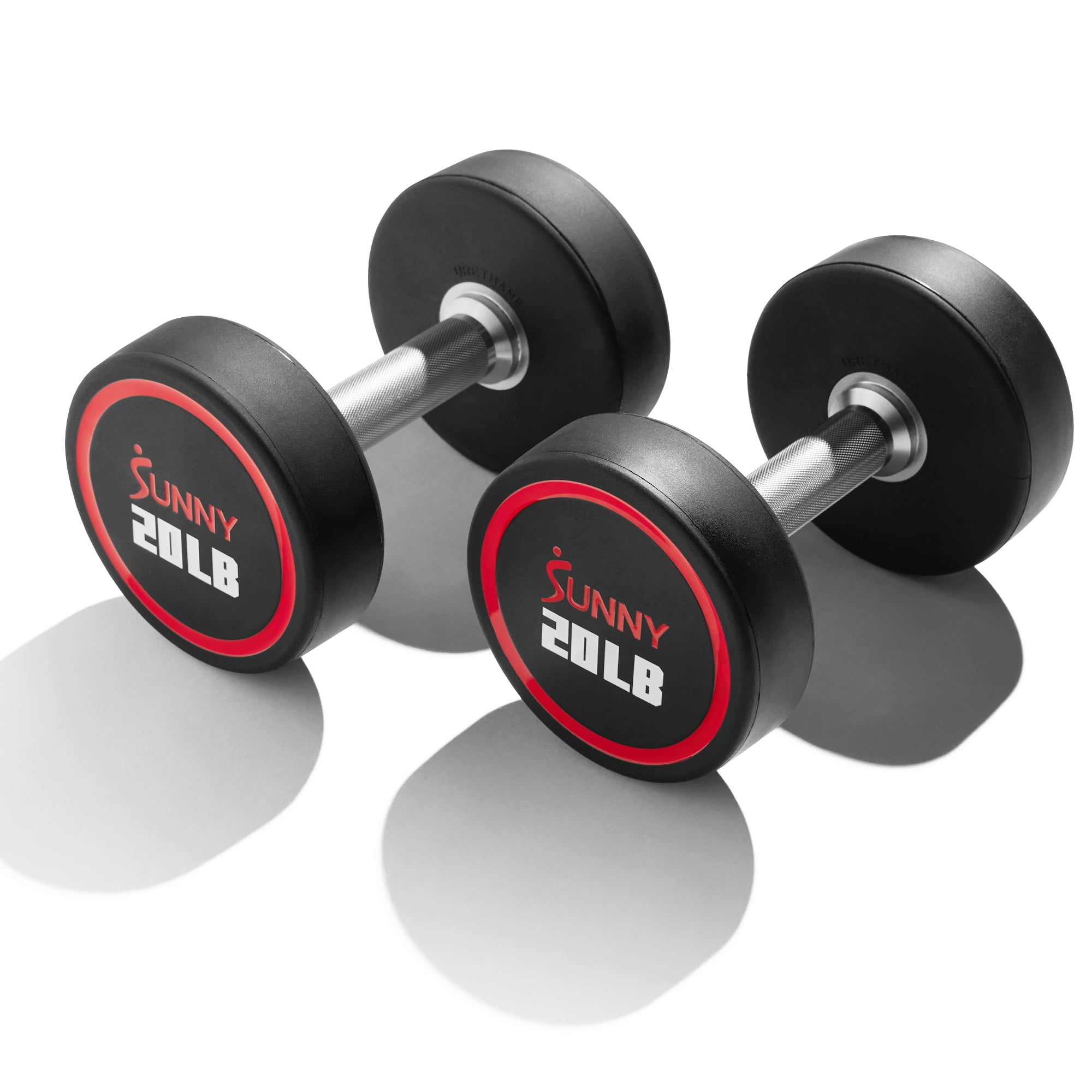Sunny Health & Fitness Signature Style Polyurethane Round Dumbbells 20 ...