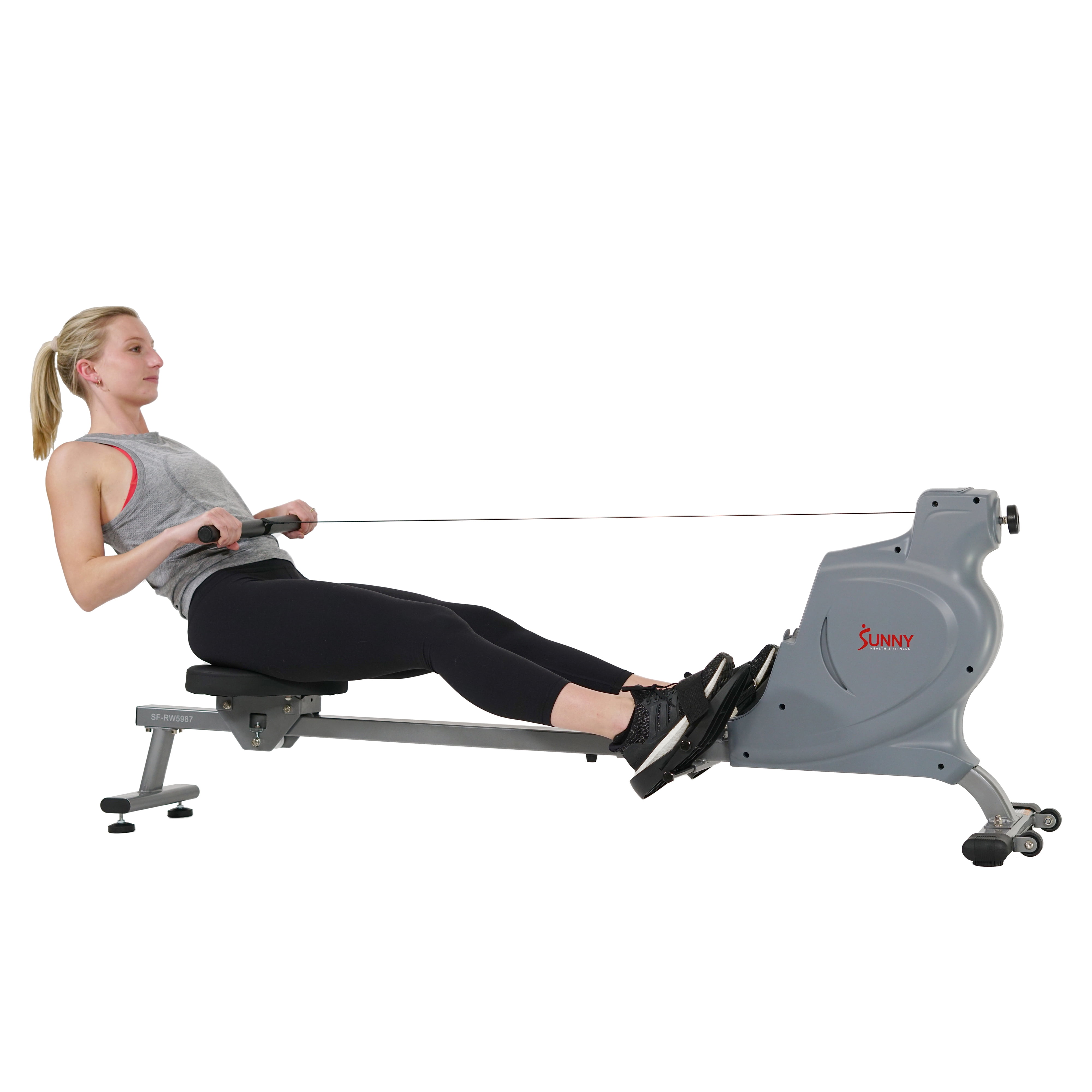 Sunny Health & Fitness Space Efficient Convenient Magnetic Rowing ...