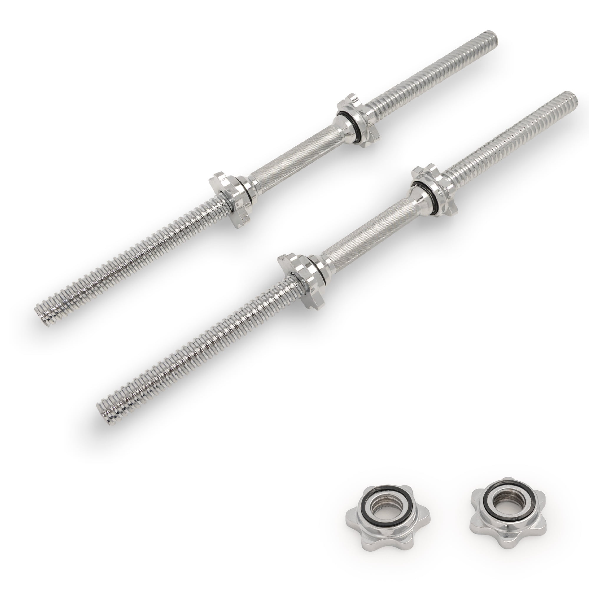 Sunny Health & Fitness Standard 24” Threaded Chrome Dumbbell Bar Set ...
