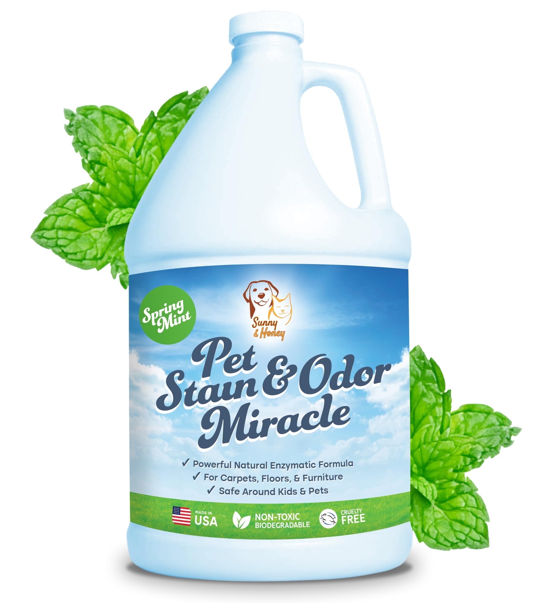 Sunny&Honey, Pet Stain & Odor Eliminator Miracle, Spring Mint Scent, 1 ...