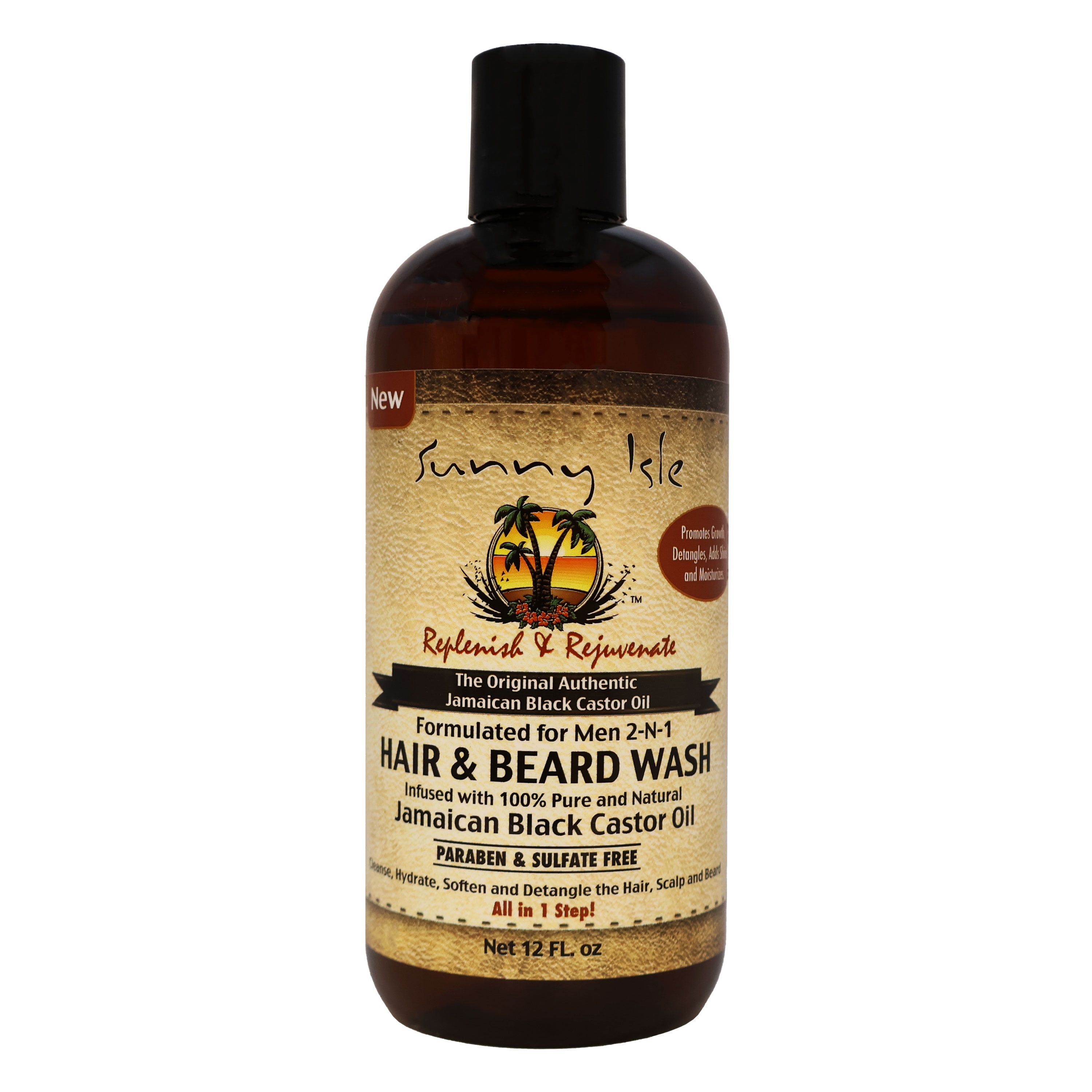 Sunny Isle Formulated For Men 2 N 1 Hair and Beard Wash Jamaican Black ...