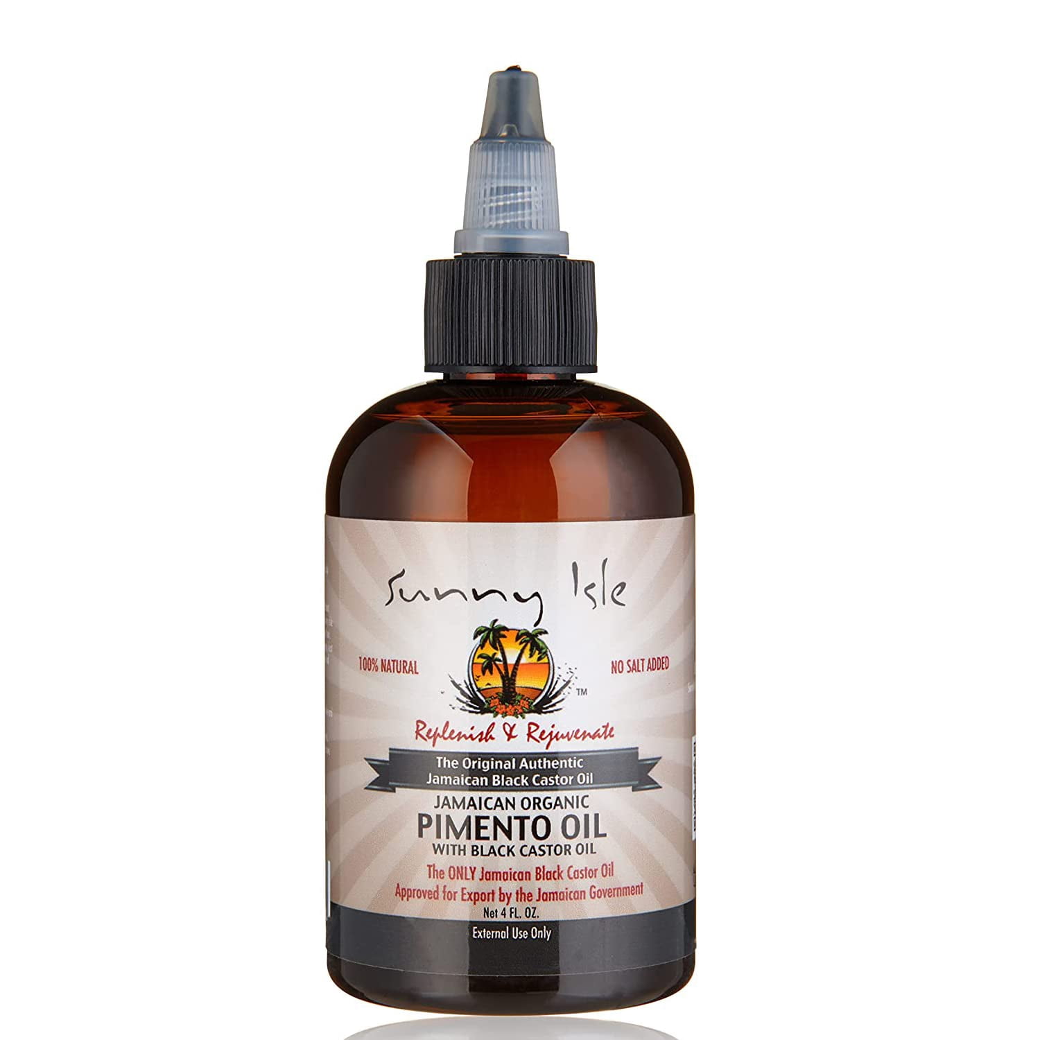 Sunny Isle Jamaican Organic Pimento Oil with Black Castor Oil, 4 Oz ...