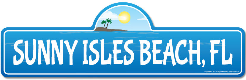 Sunny Isles FL Florida Beach Street Sign | Indoor/Outdoor | Surfer ...