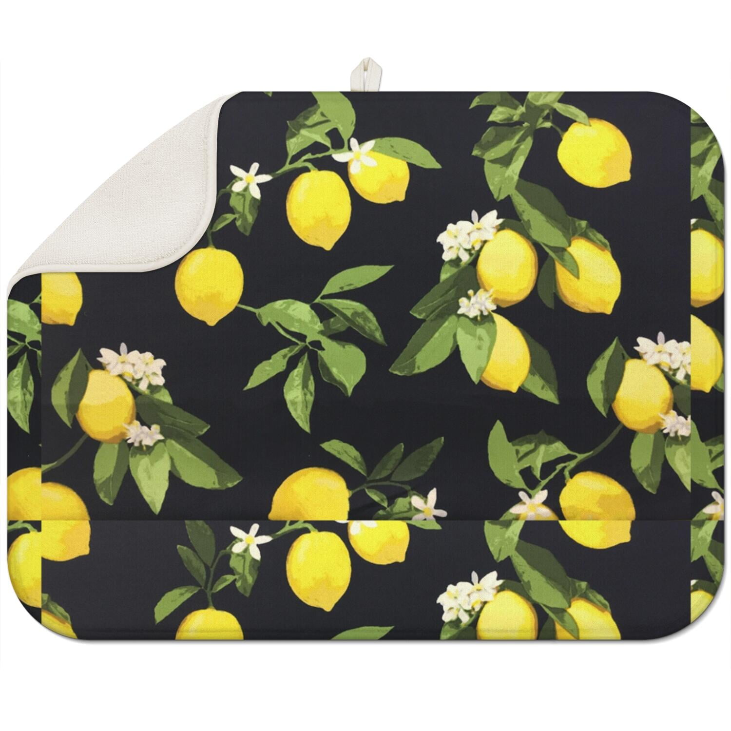 Sunny Lemon Lover Kitchen Mat – Cute Fruit Print Microfiber Drying Pad ...