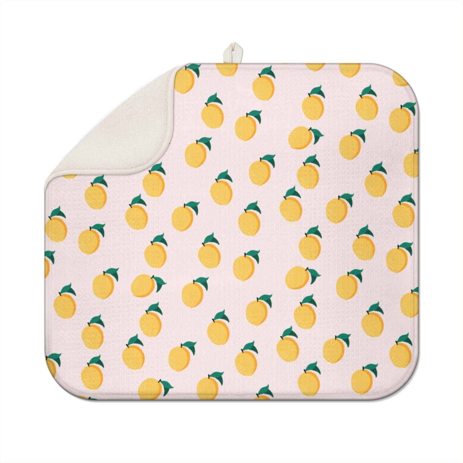 Sunny Lemon Lover Kitchen Mat – Cute Fruit Print Microfiber Drying Pad ...