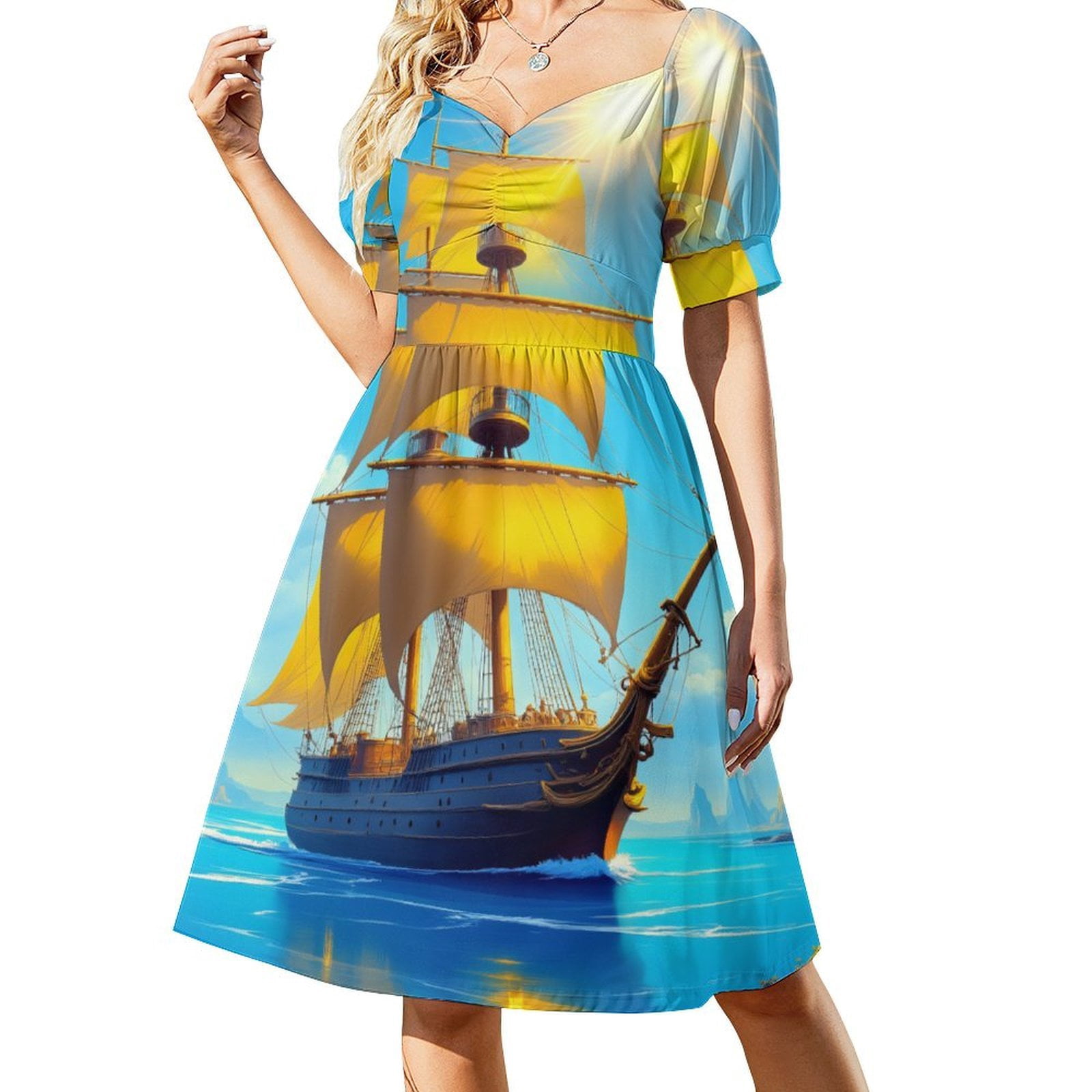 Sunny Sailing Adventure Summer Women's Dress 2025 Elegant Dresses Plus ...
