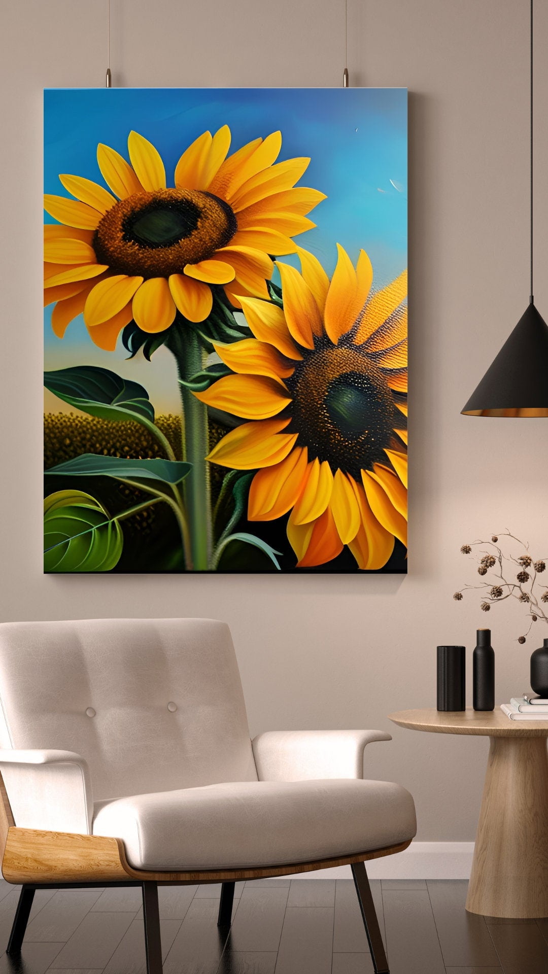 Sunny Sentiments - Blooming Sunflower Canvas Wall Art - Walmart.com