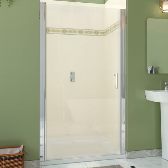 Sunny Shower Semi-Frameless Pivot Swing Door, Chrome, 36x72in, Clear ...