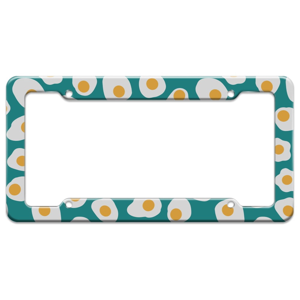 Sunny Side Eggs Pattern License Plate Tag Frame - Walmart.com