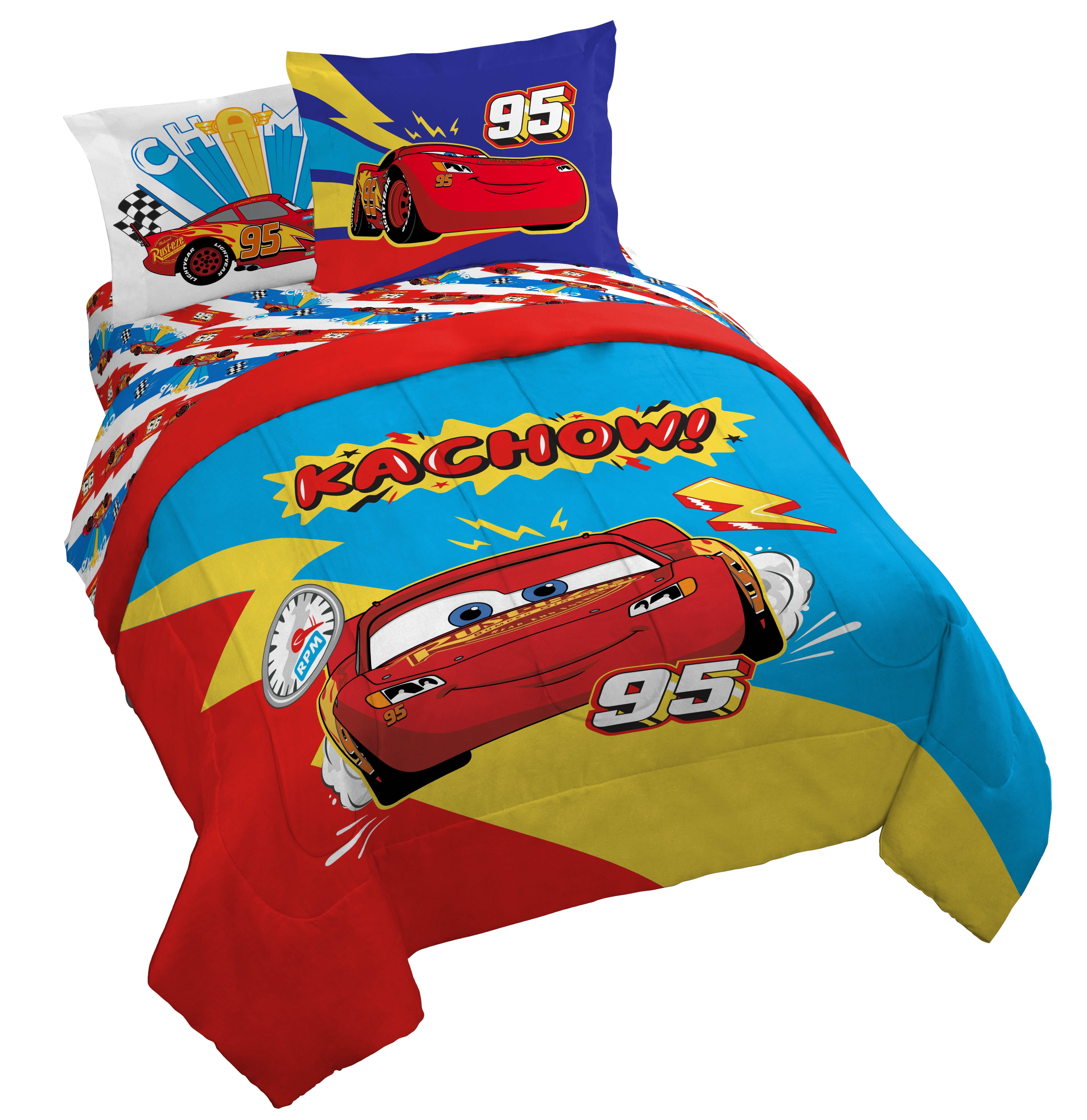 Sunny Side Up Disney Pixar Cars Lightning Kids Comforter Twin Size Bed ...