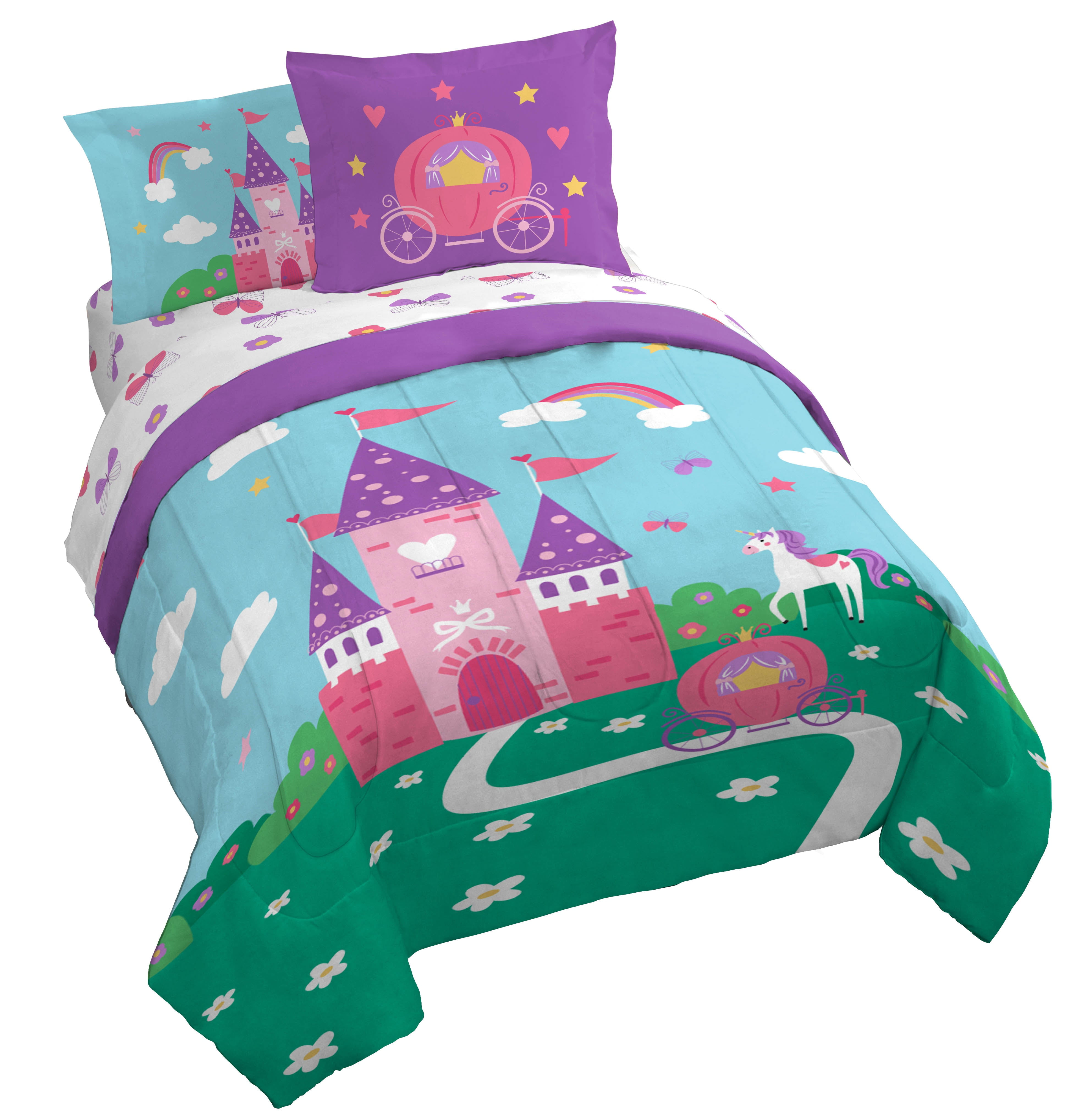 Sunny Side Up Magic Castle 5 Piece Toddler Size Bed Set with Sham ...