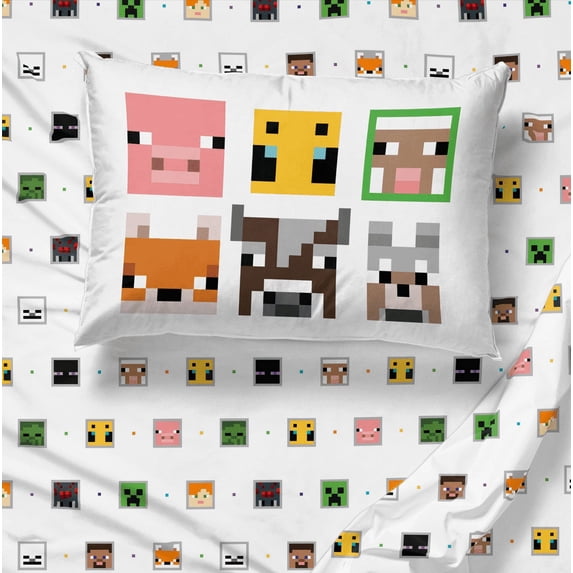 Jay Franco Minecraft Creeper Sheet Set, Full Size, Soft Microfiber, 4 ...