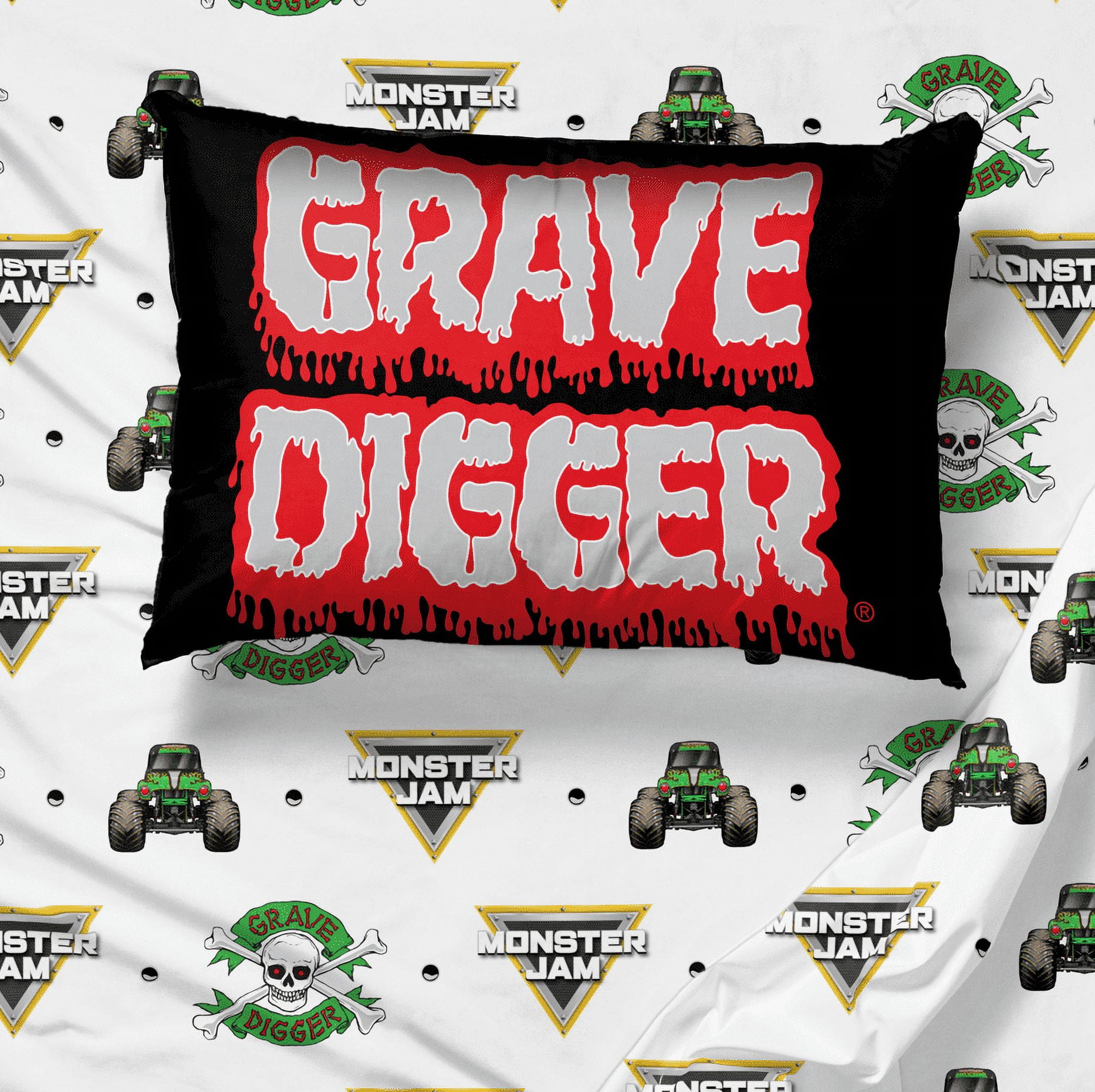 Sunny Side Up Monster Jam Grave Digger 4 Piece Full Size Sheet Set ...