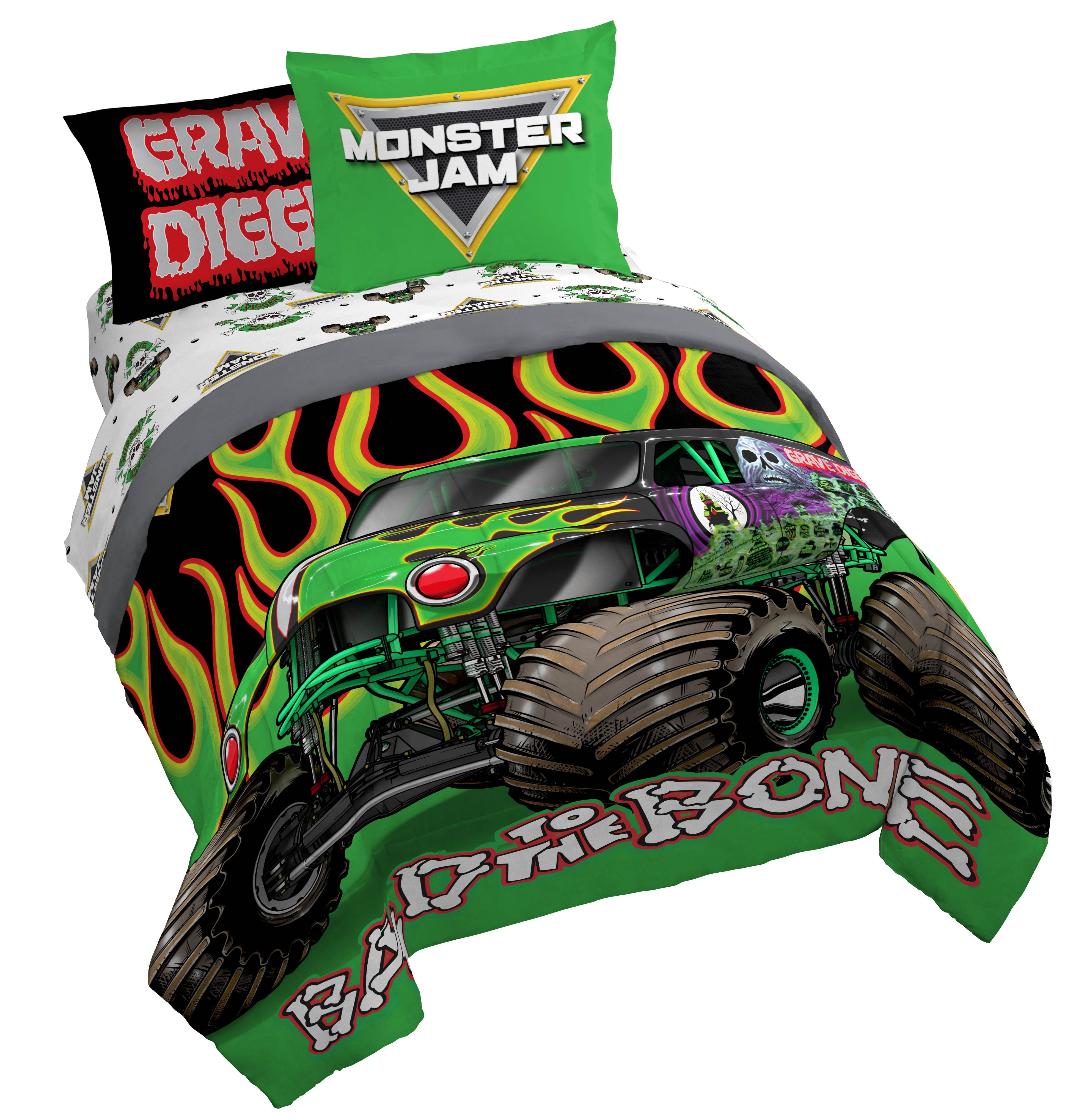 Sunny Side Up Monster Jam Grave Digger Kids Bedroom Comforter Set with ...