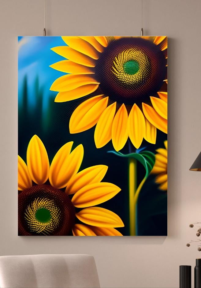 Sunny Skies Ahead - Blooming Sunflower Canvas Wall Art - Walmart.com