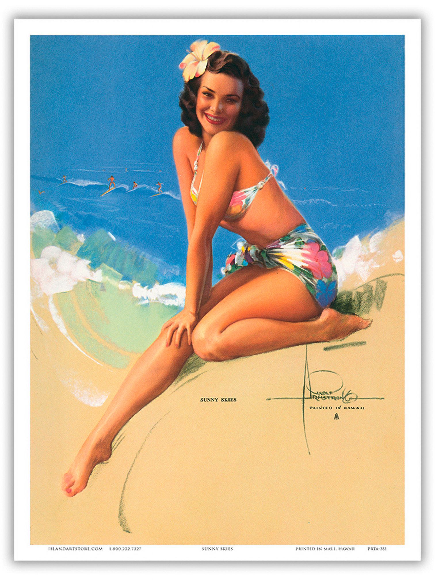 Sunny Skies - Hawaii Pin Up - Elsa Kanionapua Edsman - 1952 Miss Universe 1st Runner Up ...