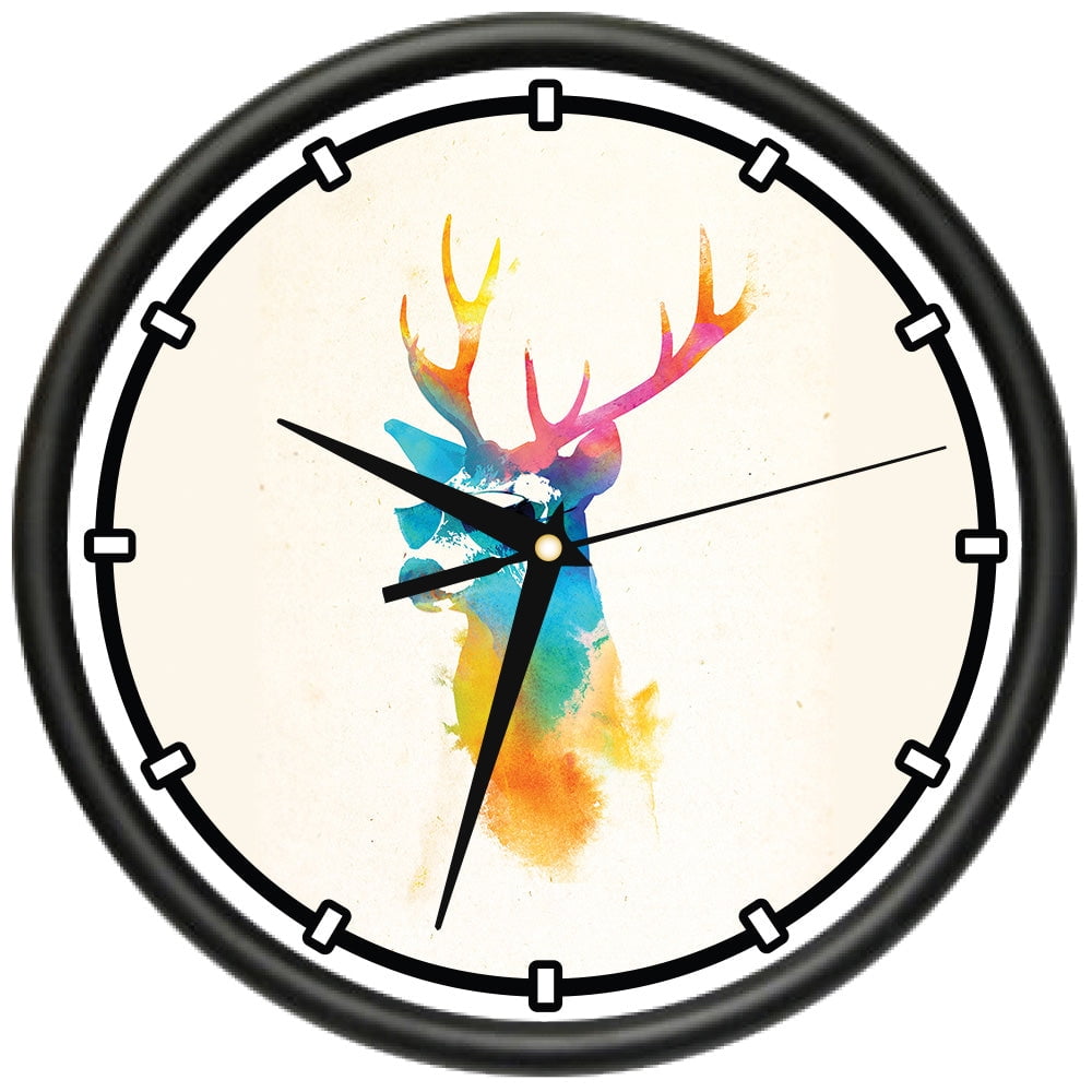 Sunny Stag Design Wall Clock | Precision Quartz Movement | Décor For ...