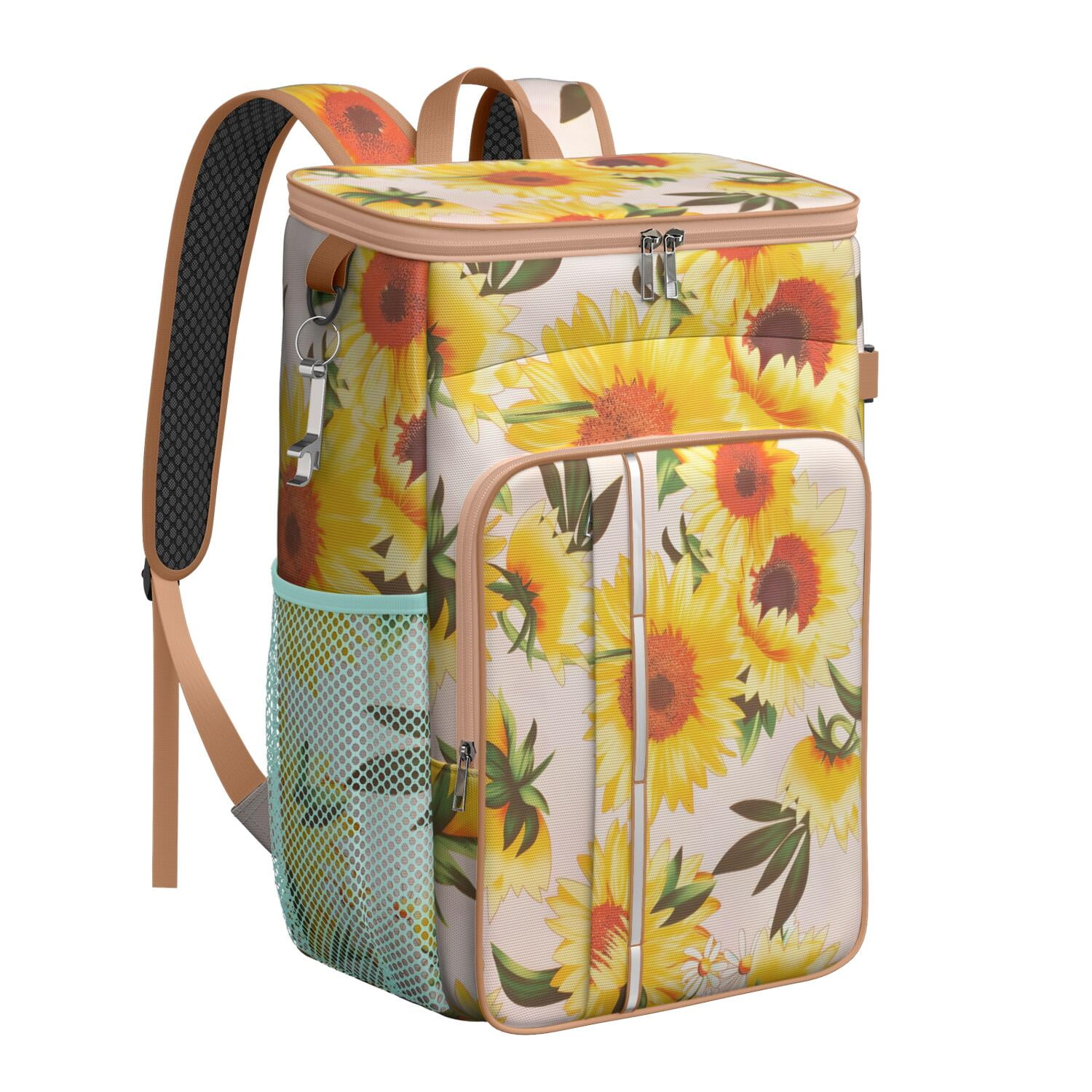 Sunny Sunflower Aesthetic Cooler Backpack - 20L Insulated Soft Cooler ...