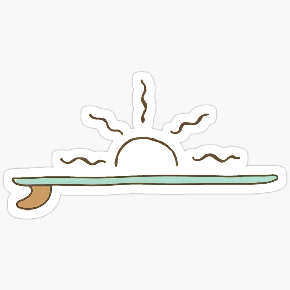 Sunny Surf Stickerphone Decal Water Bottle Stickers, Vinyl Stickers For ...