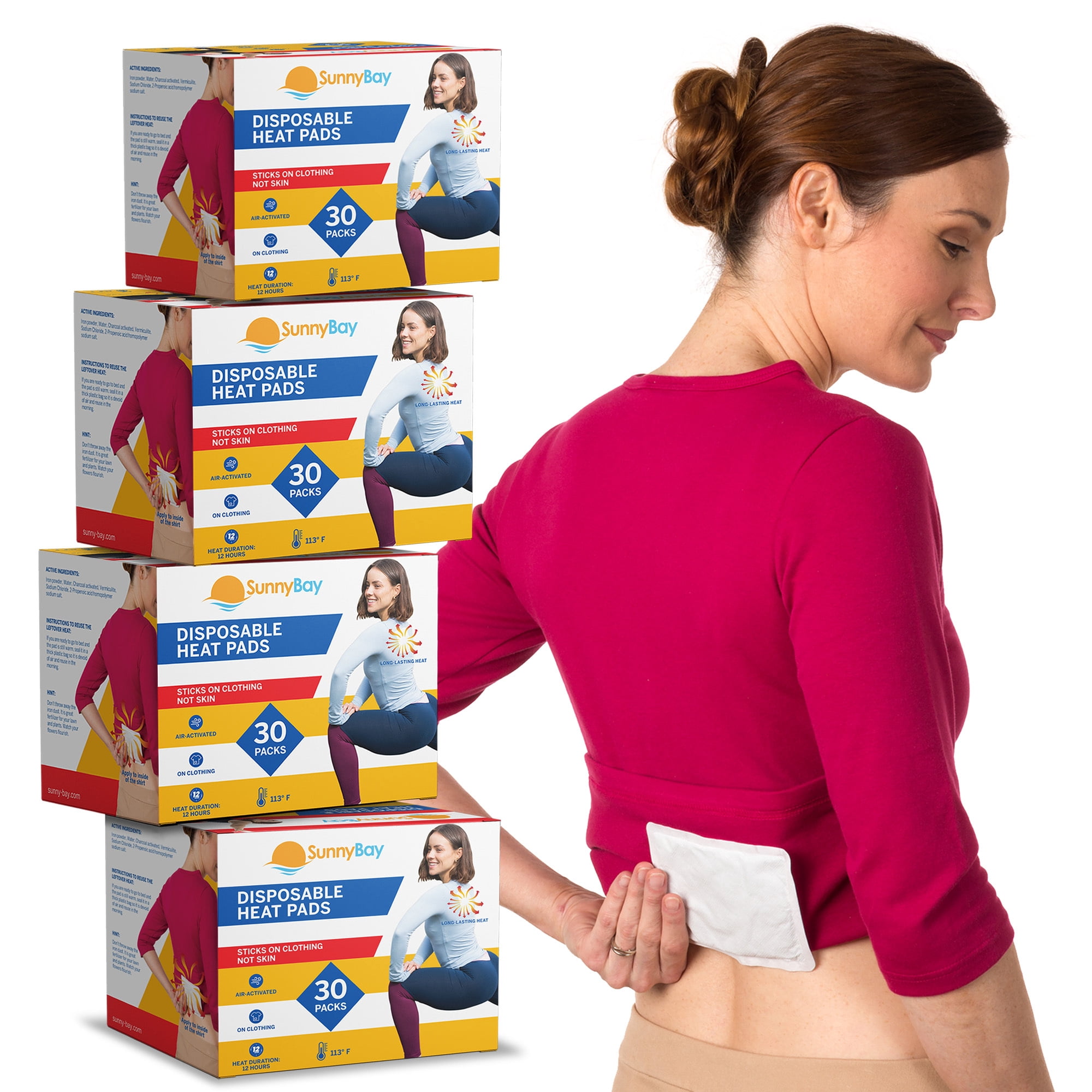 SunnyBay Muscle Hot Thermal Pads for Pain Relief, 120 Count, for Adults ...