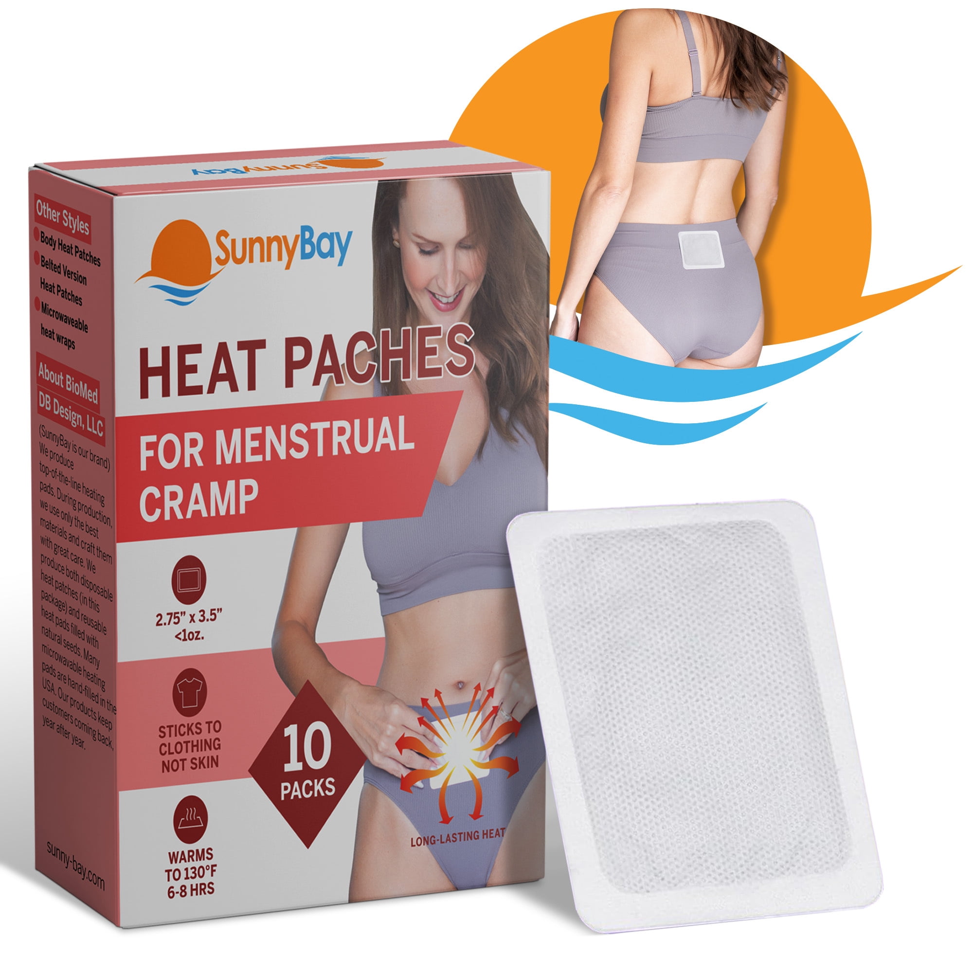 SunnyBay Menstrual Cramp Relief Heat Patches, Air-Activated, 130F ...