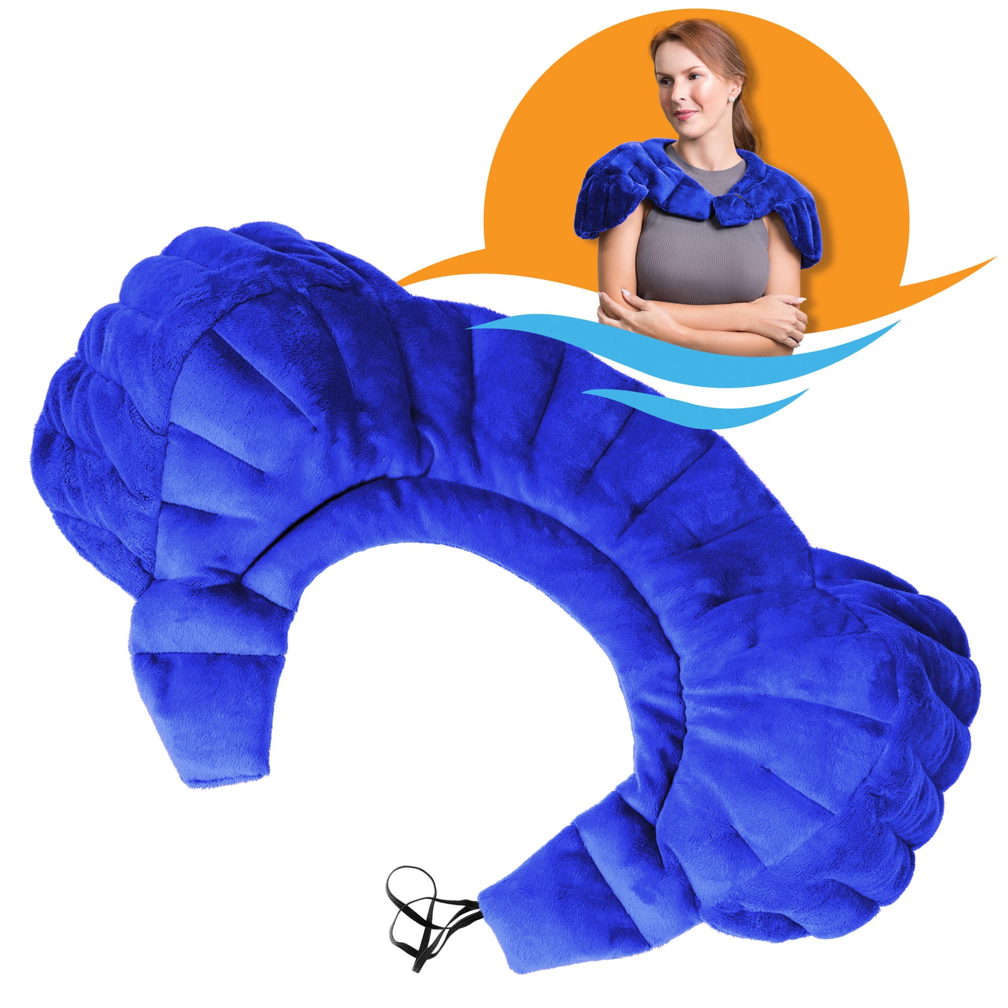 SunnyBay Heated Shoulder Wrap, Weighted Microwave Heating Pad for Neck and Shoulder Injury, Full ...