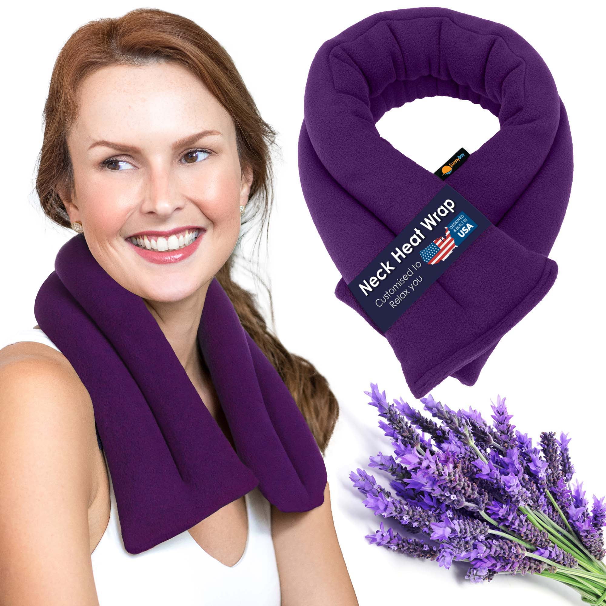 SunnyBay Lavender Heating Pad, Microwavable Neck/Shoulder Wrap, Anti ...