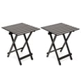 SunnyFeel Aluminum Folding Camping Table, 18 inch Side Table Small ...