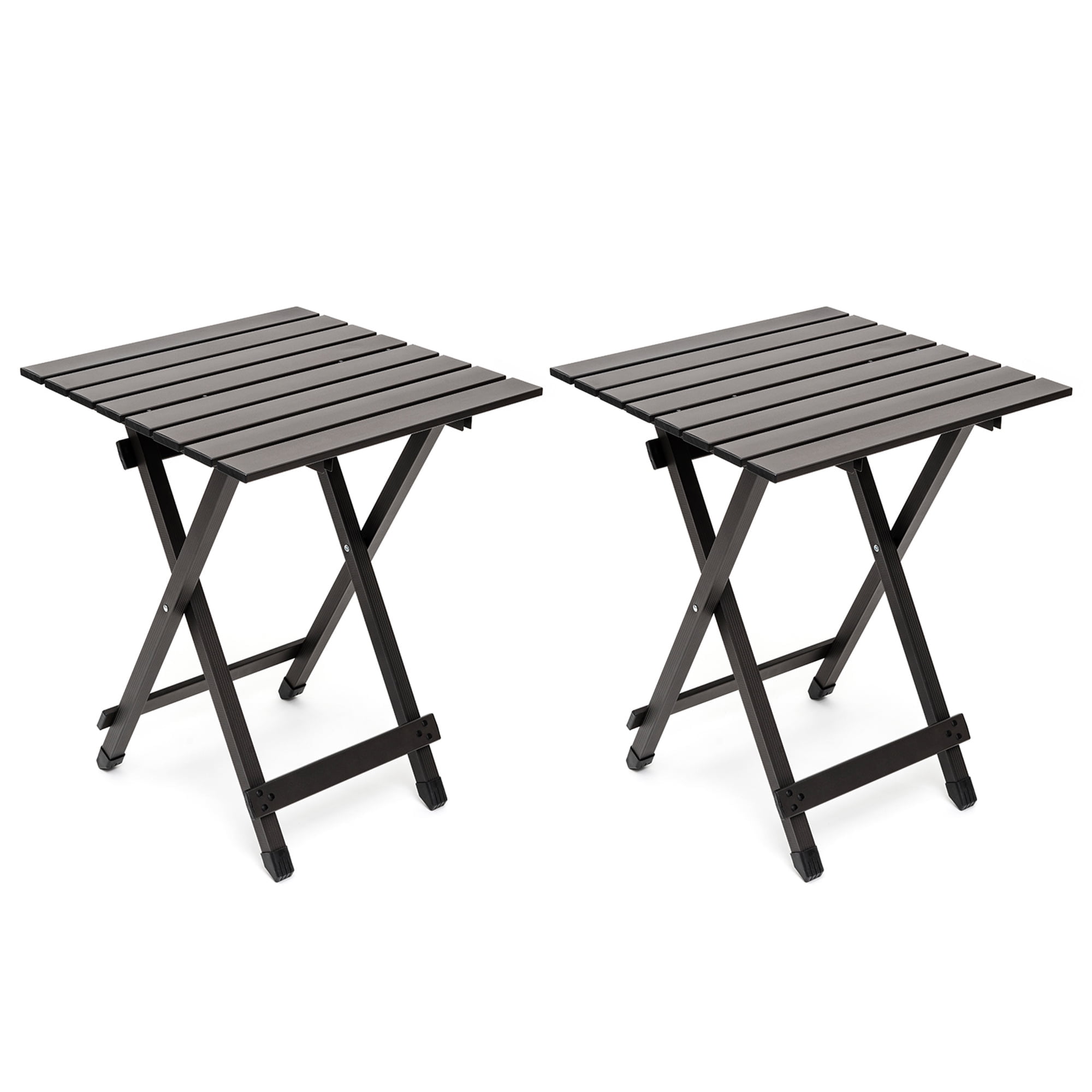 SunnyFeel Aluminum Folding Camping Table, 18 Inch Side Table Small ...