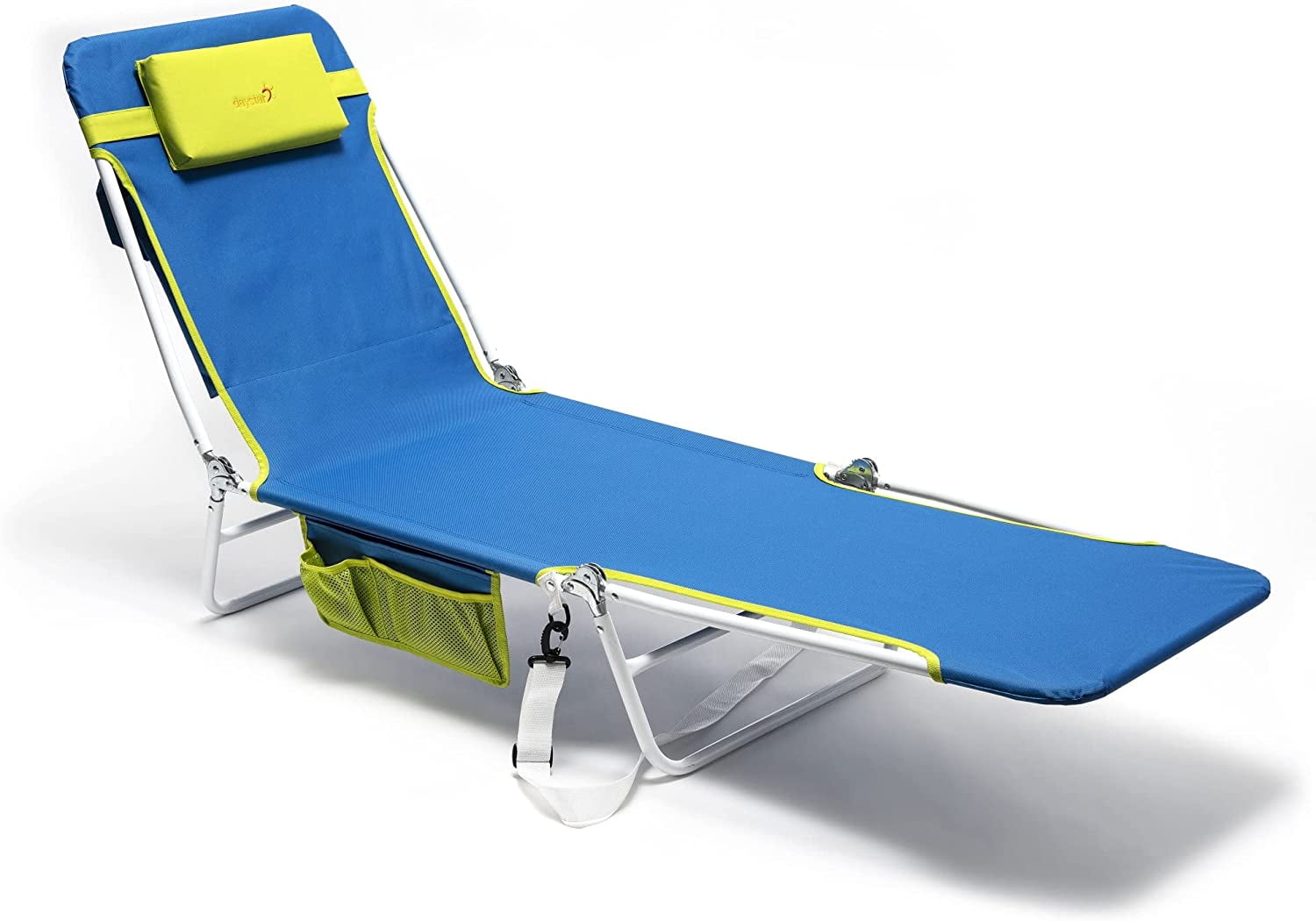 SunnyFeel Beach Lounge Chair 180-degree Reclining & Lay Flat, Portable ...