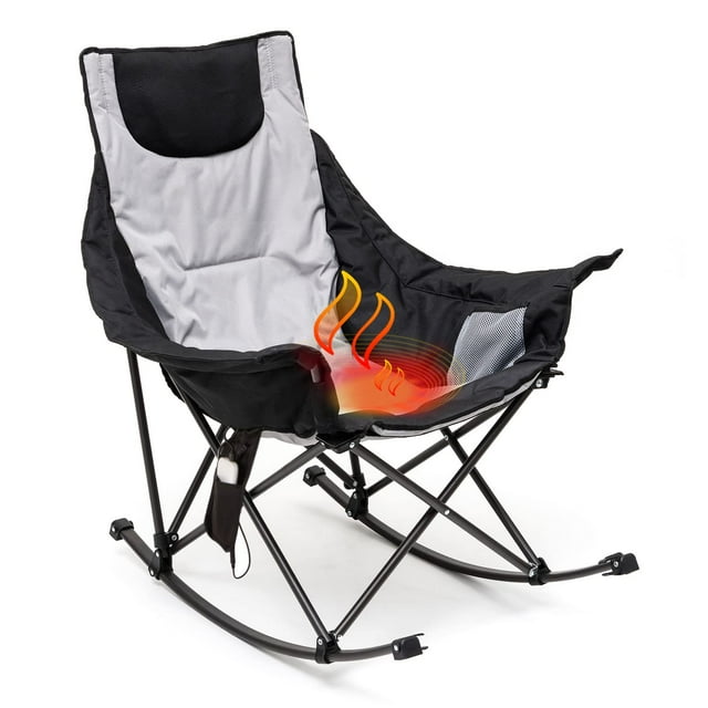 SunnyFeel Oversized Heated Camping Rocking Chair, Adult Outdoor ...