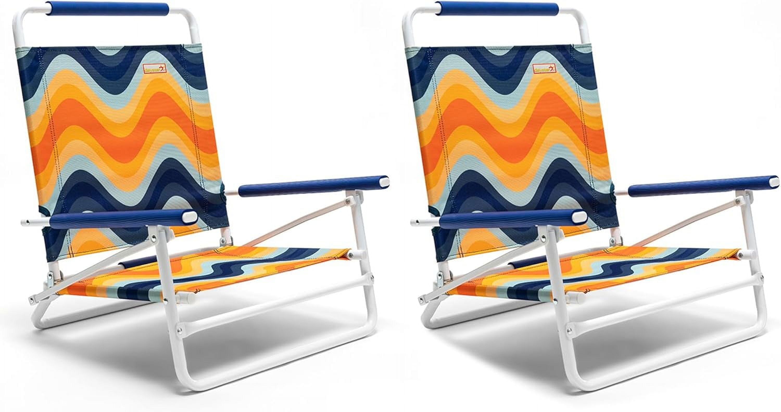 SunnyFeel Low Folding Beach Chair for Adults, Lightweight Beach Chair ...