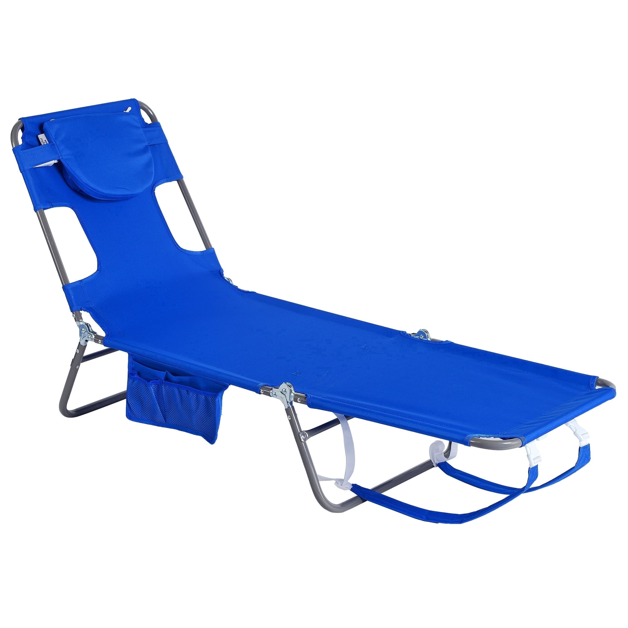 Sunnyfeel Outdoor Folding Beach Chaise Lounge Chair Adjustable Recliner ...