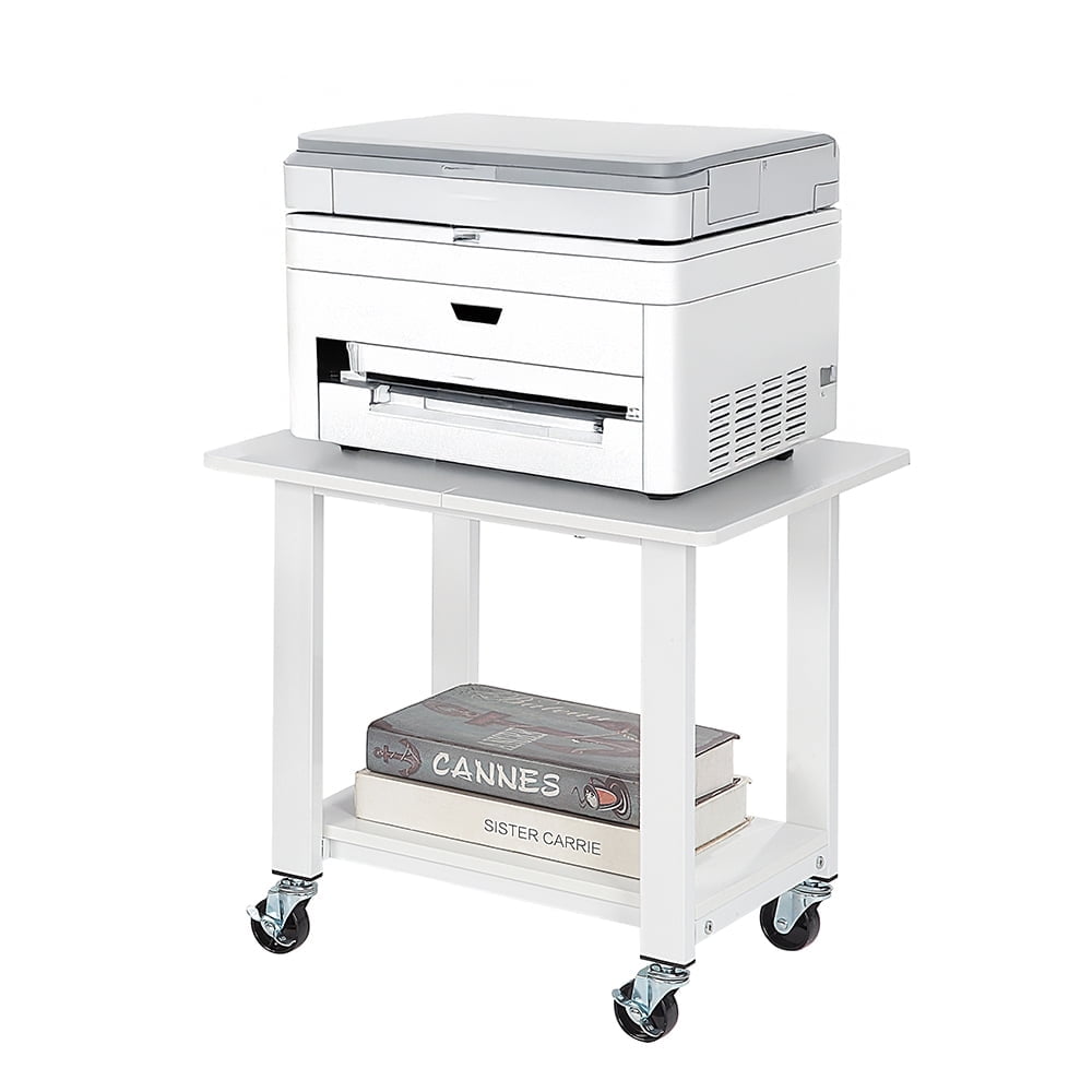 SunnyPoint 2-Tier Under Desk Printer Stand with Storage Shelf and Steel ...