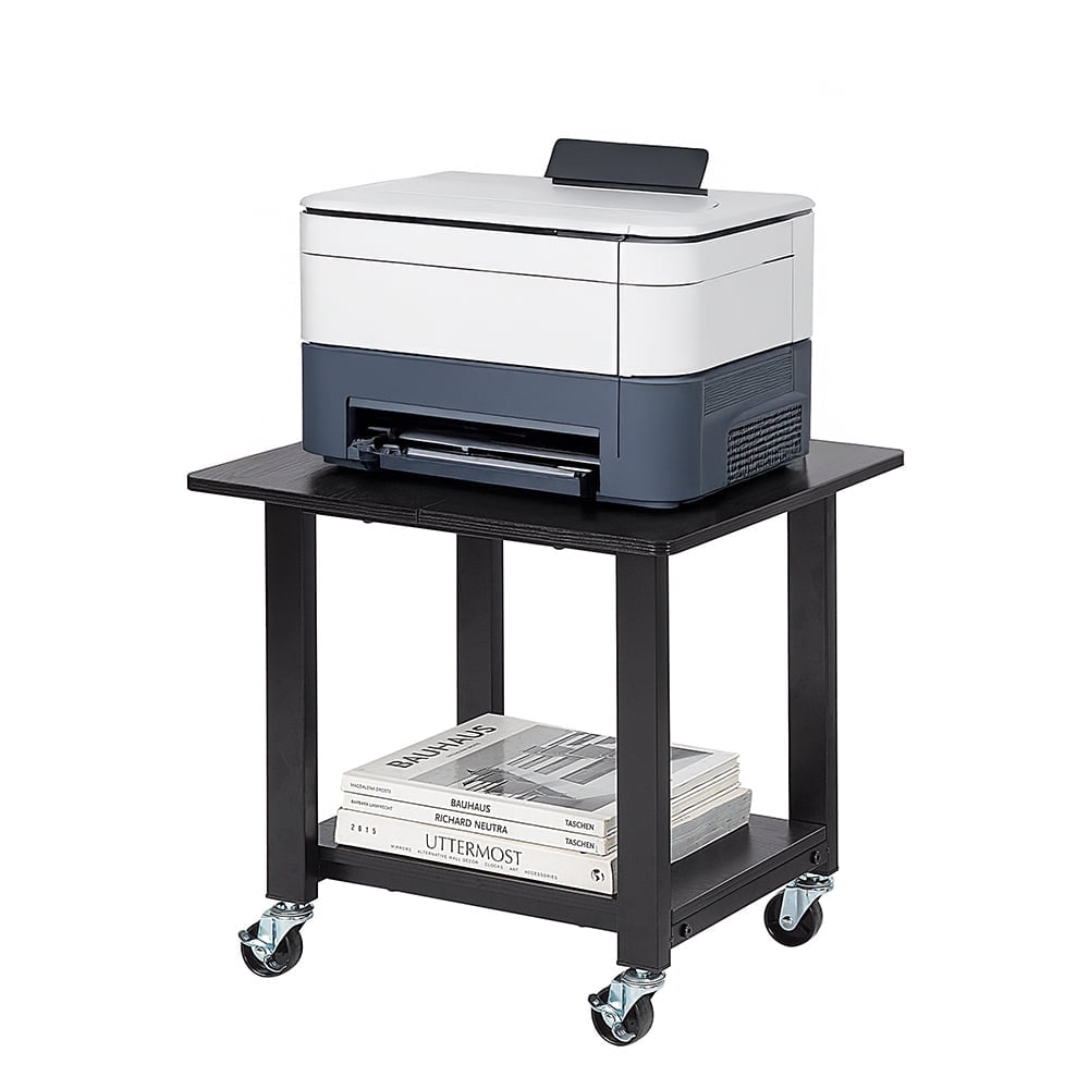 SunnyPoint 2-Tier Under Desk Printer Stand with Storage Shelf and Steel ...