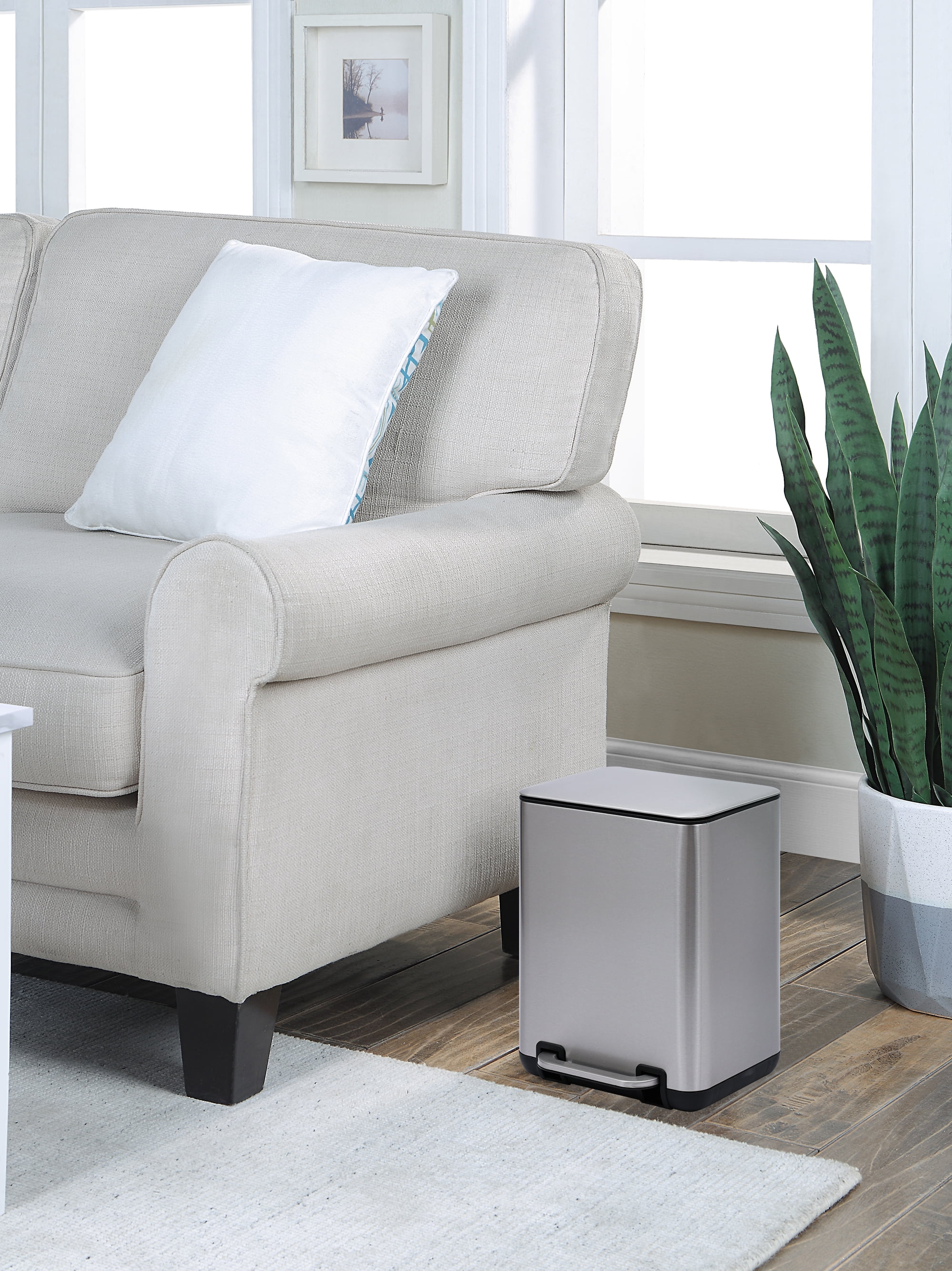 SunnyPoint 6 Liter / 1.58 Gallon Trash Can with Plastic Inner Buckets ...