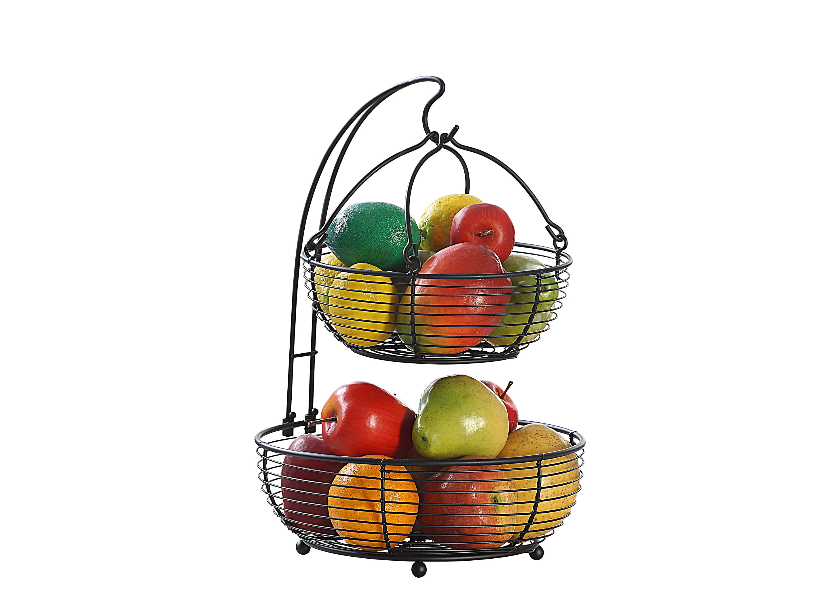 SunnyPoint Black Multifunction 2-tier Basket with Banana Hook - Walmart.com