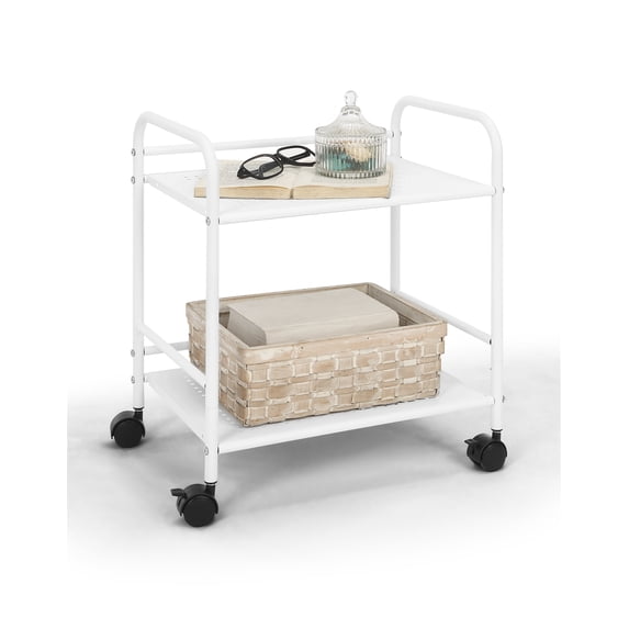 SunnyPoint Utility Rolling Shelf Cart with Metal Wheels for Storage ...