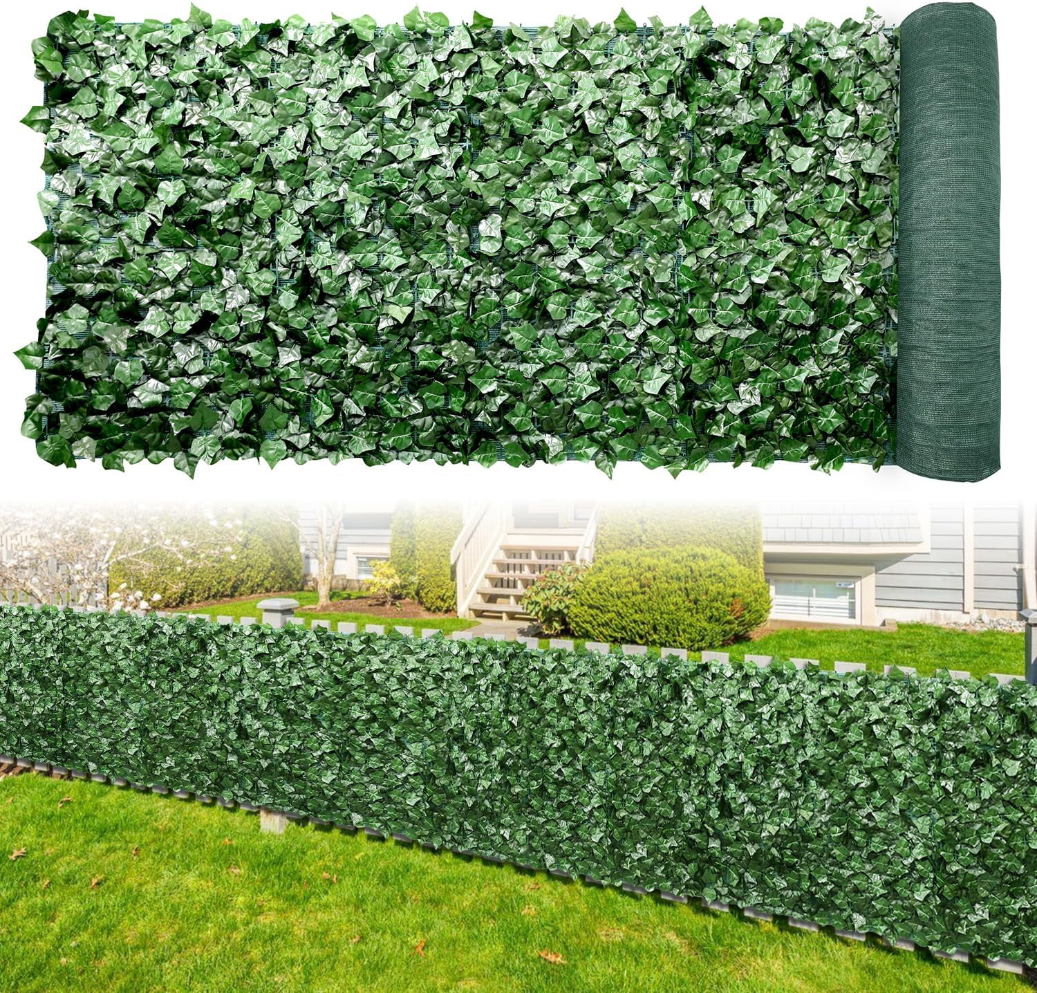 SunnyRoyal Artificial Faux Ivy Privacy Fence Screen 39 x 136 inch ...